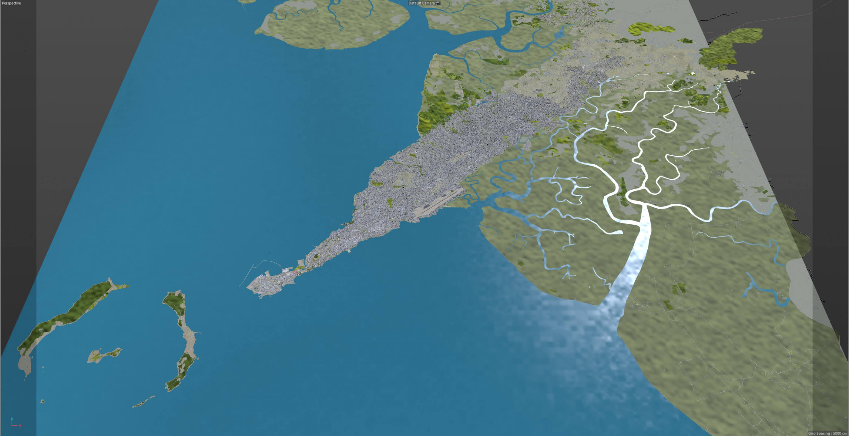 Conakry City Guinea 3D Model 50km by 3dstudio