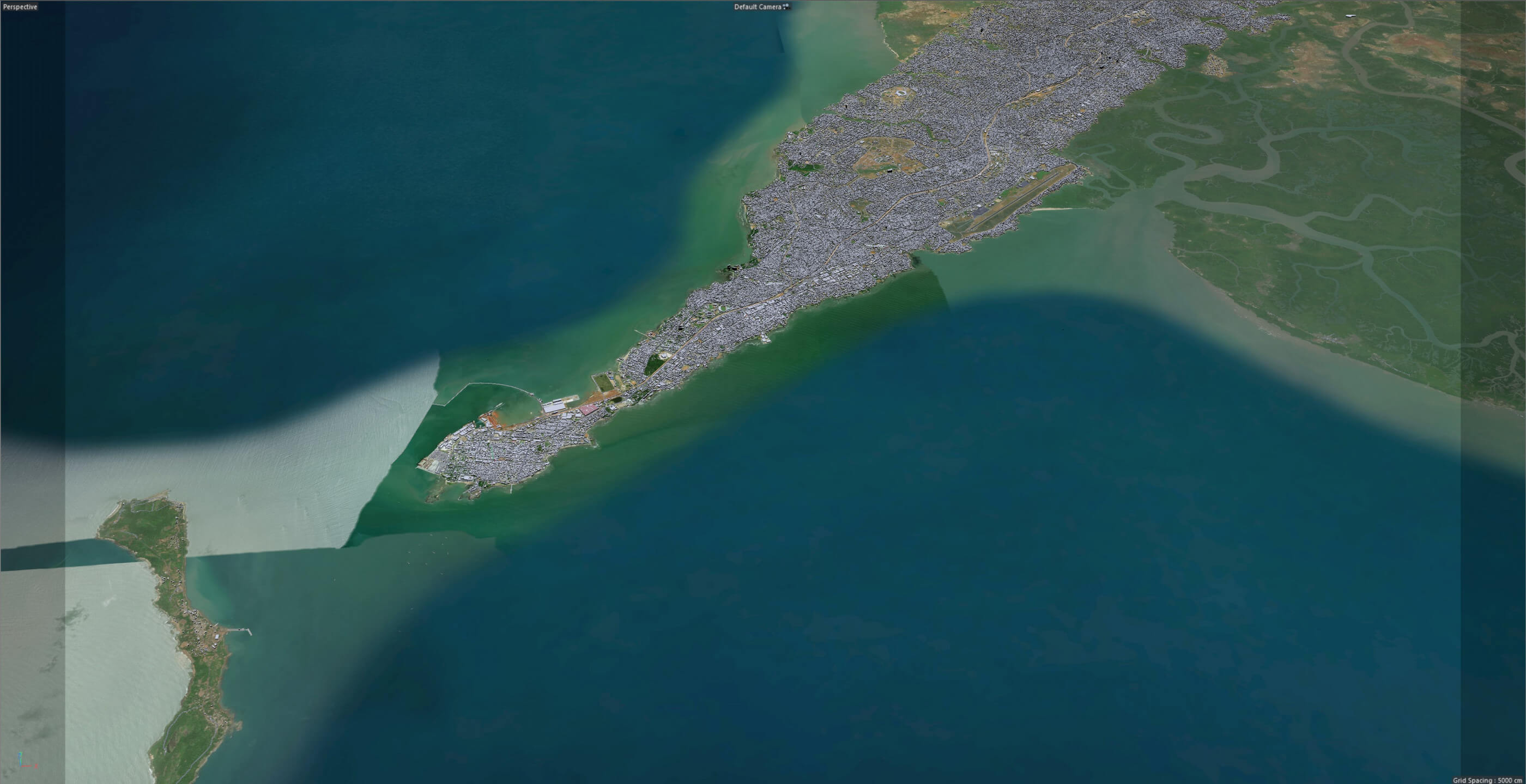 Conakry City Guinea 3D Model 50km by 3dstudio