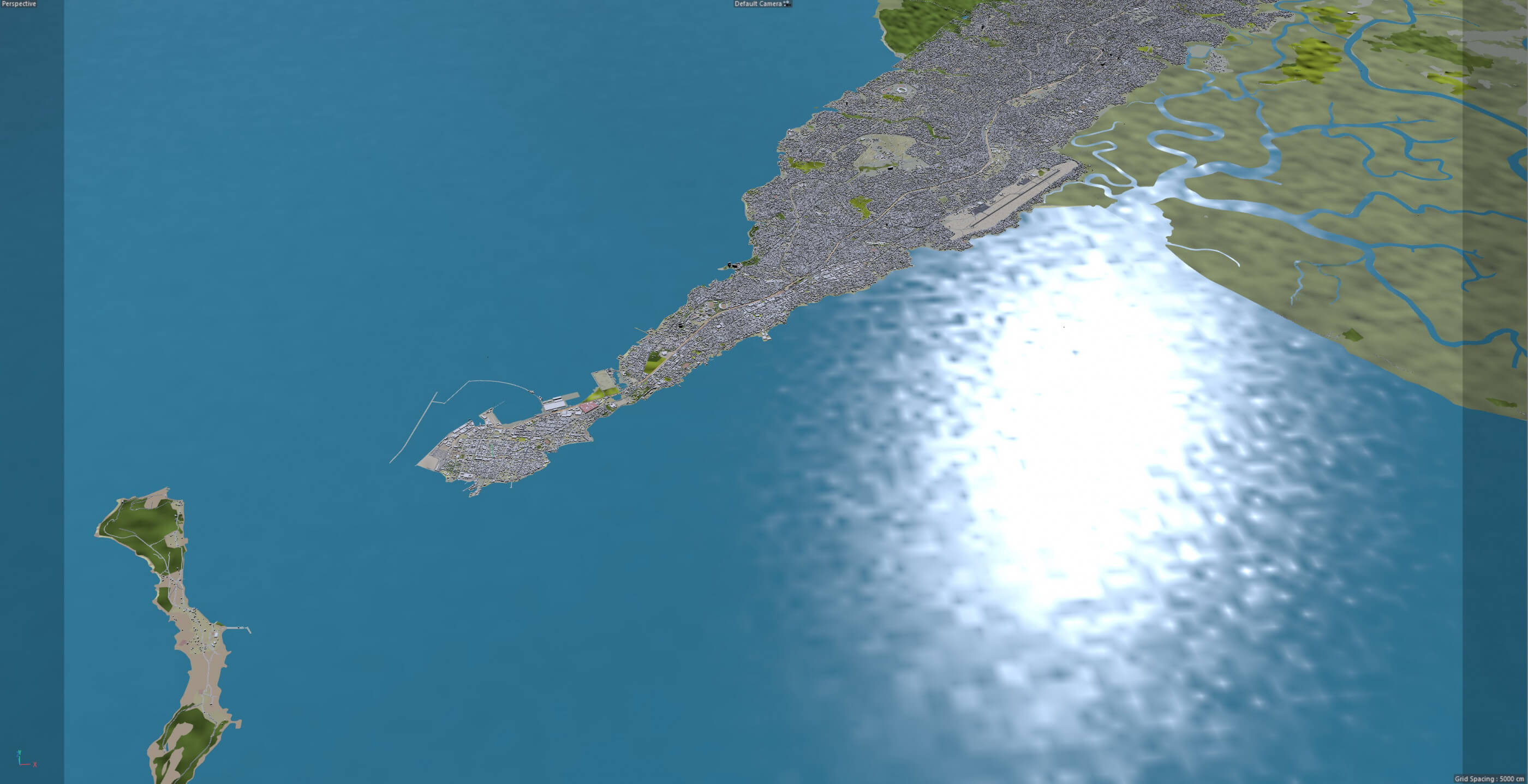 Conakry City Guinea 3D Model 50km by 3dstudio