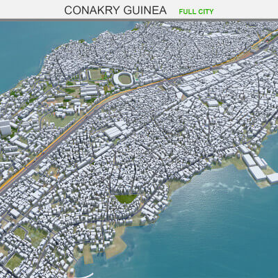 Conakry City Guinea 3D Model 50km by 3dstudio