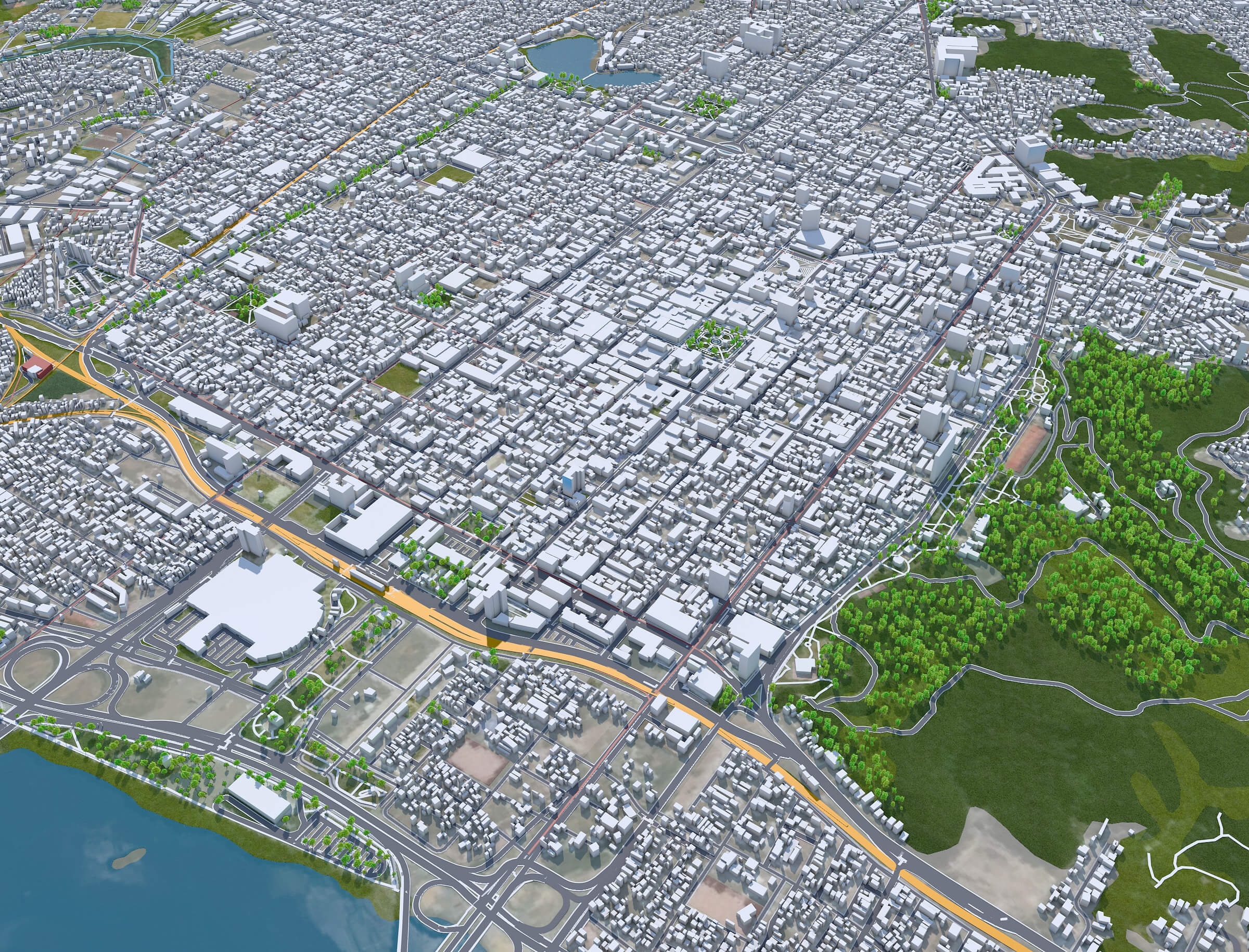 Concepcion City Chile 3D Model 25km by 3dstudio