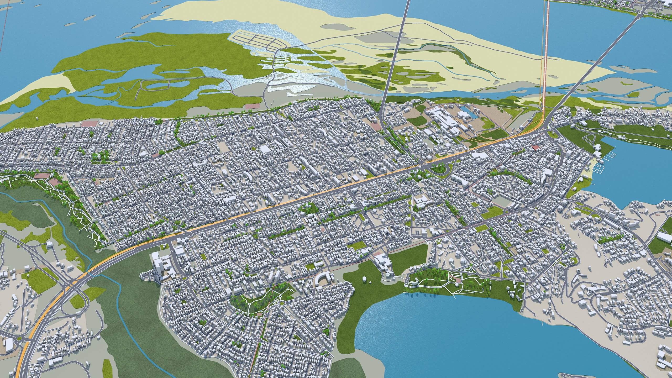 Concepcion City Chile 3D Model 25km by 3dstudio