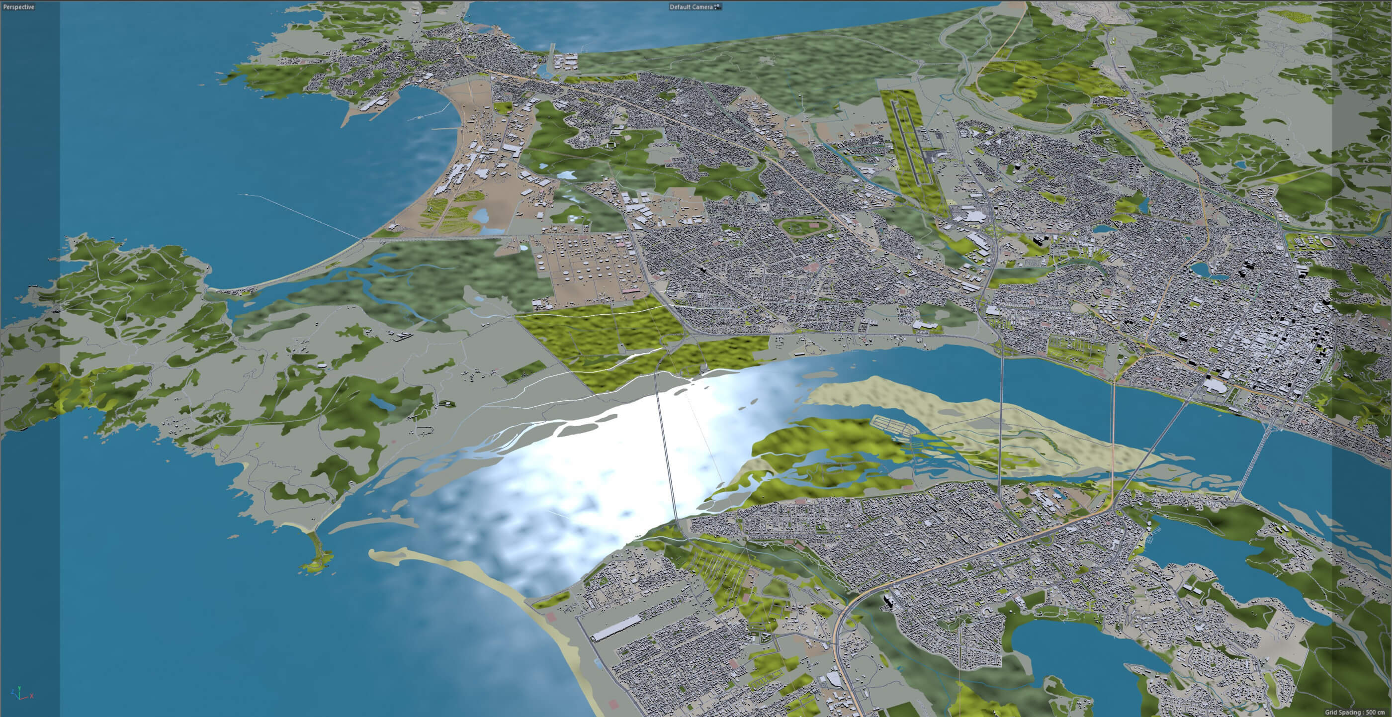 Concepcion City Chile 3D Model 25km by 3dstudio