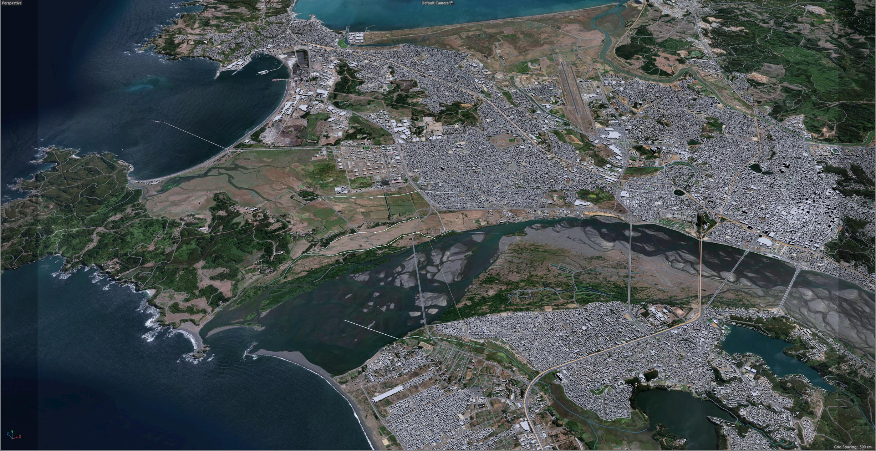 Concepcion City Chile 3D Model 25km by 3dstudio