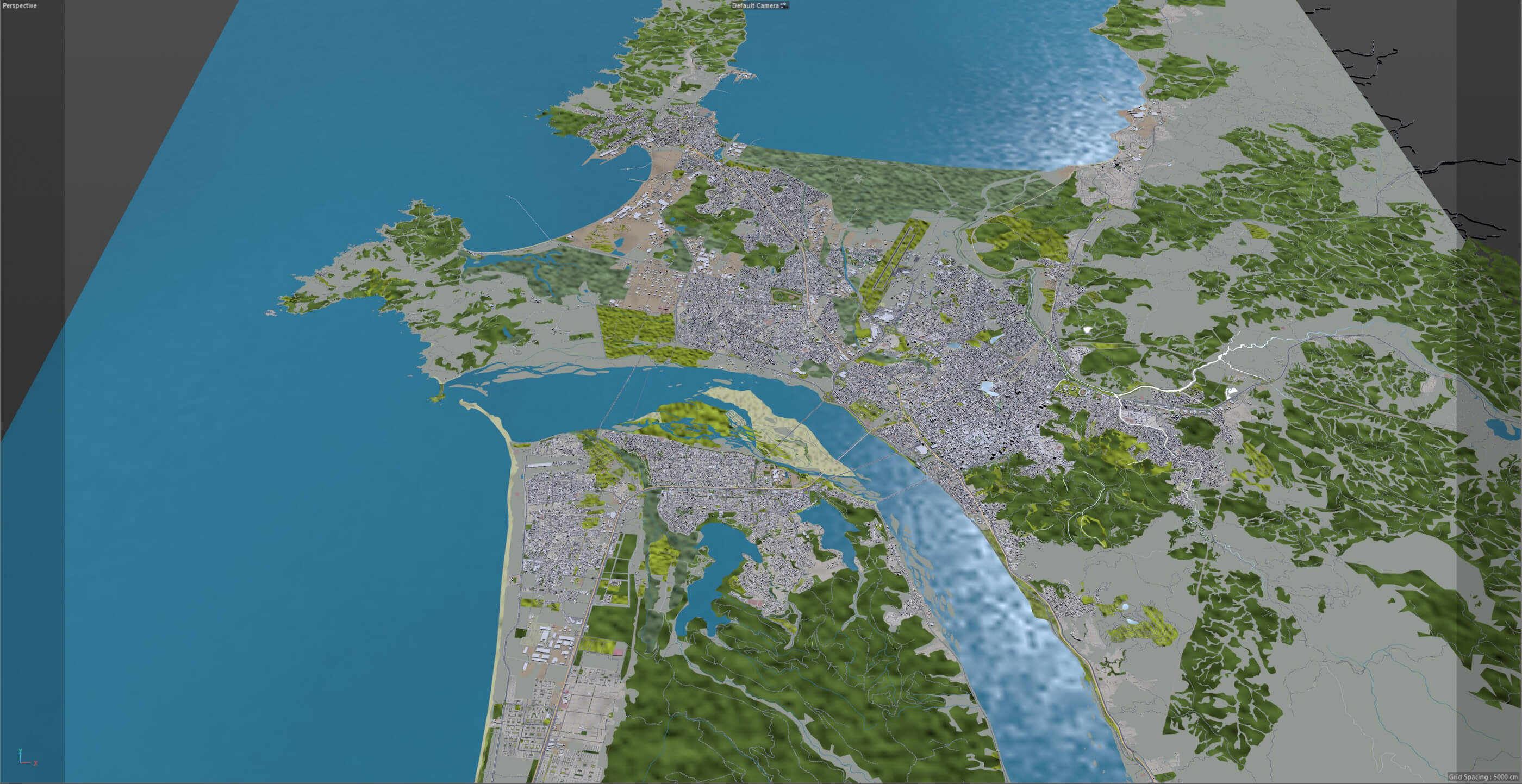 Concepcion City Chile 3D Model 25km by 3dstudio