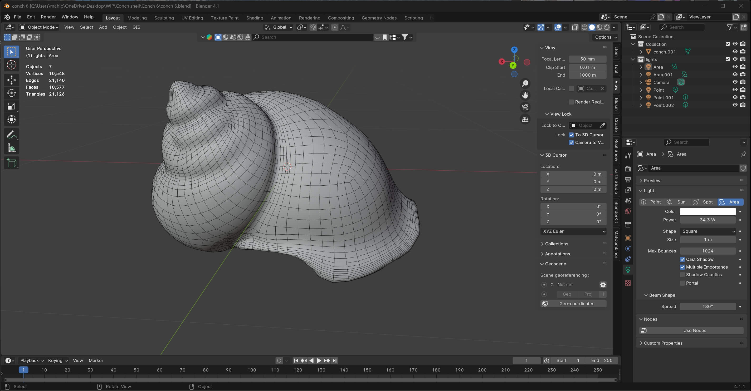 Conch Shell V6 - 3D Model by 3dstudio
