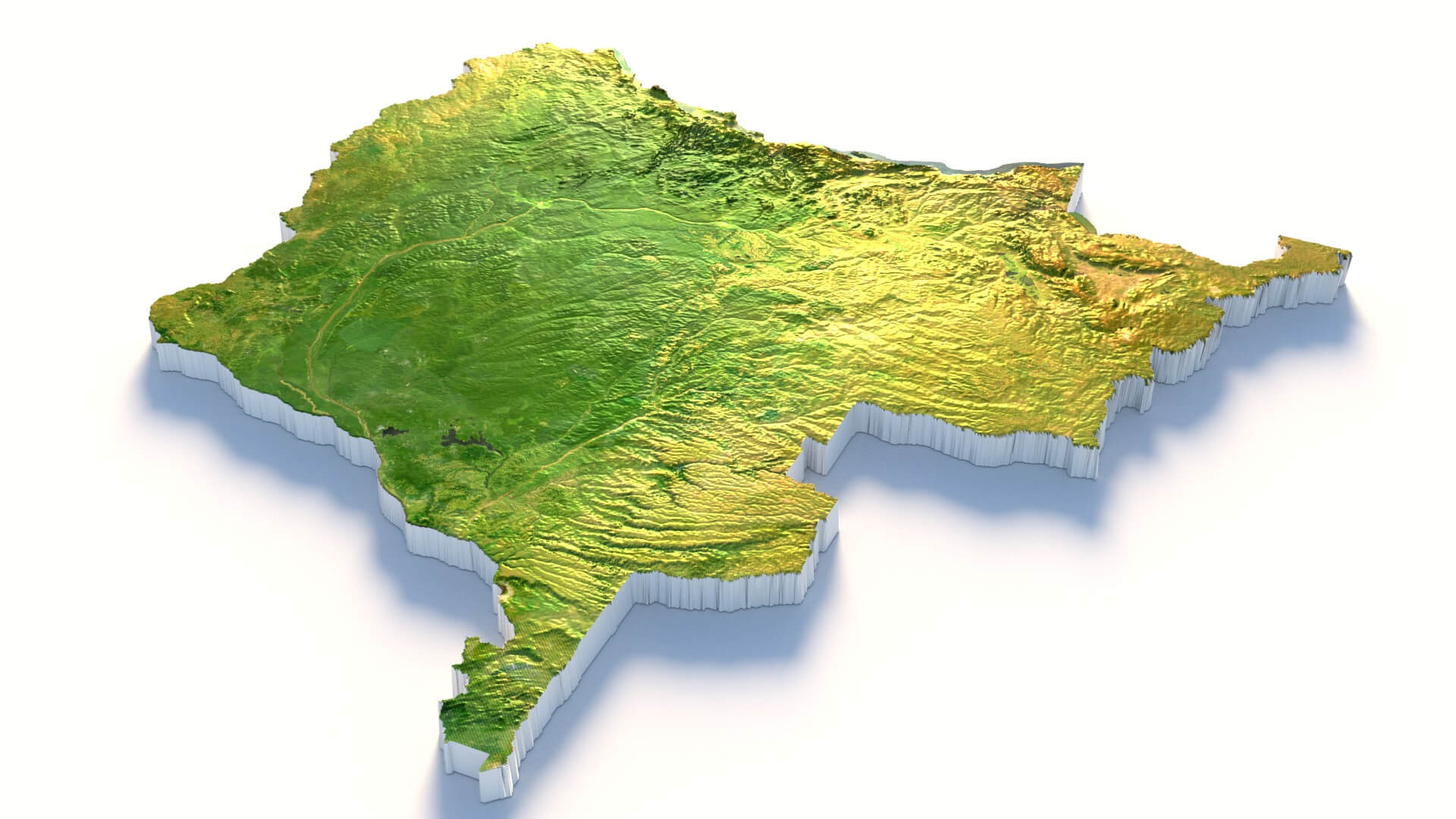 Congo Democratic Republic Terrain Map - 3D Model by 3dstudio