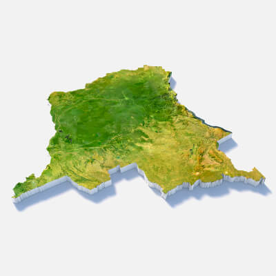 Congo Democratic Republic Terrain Map - 3D Model by 3dstudio