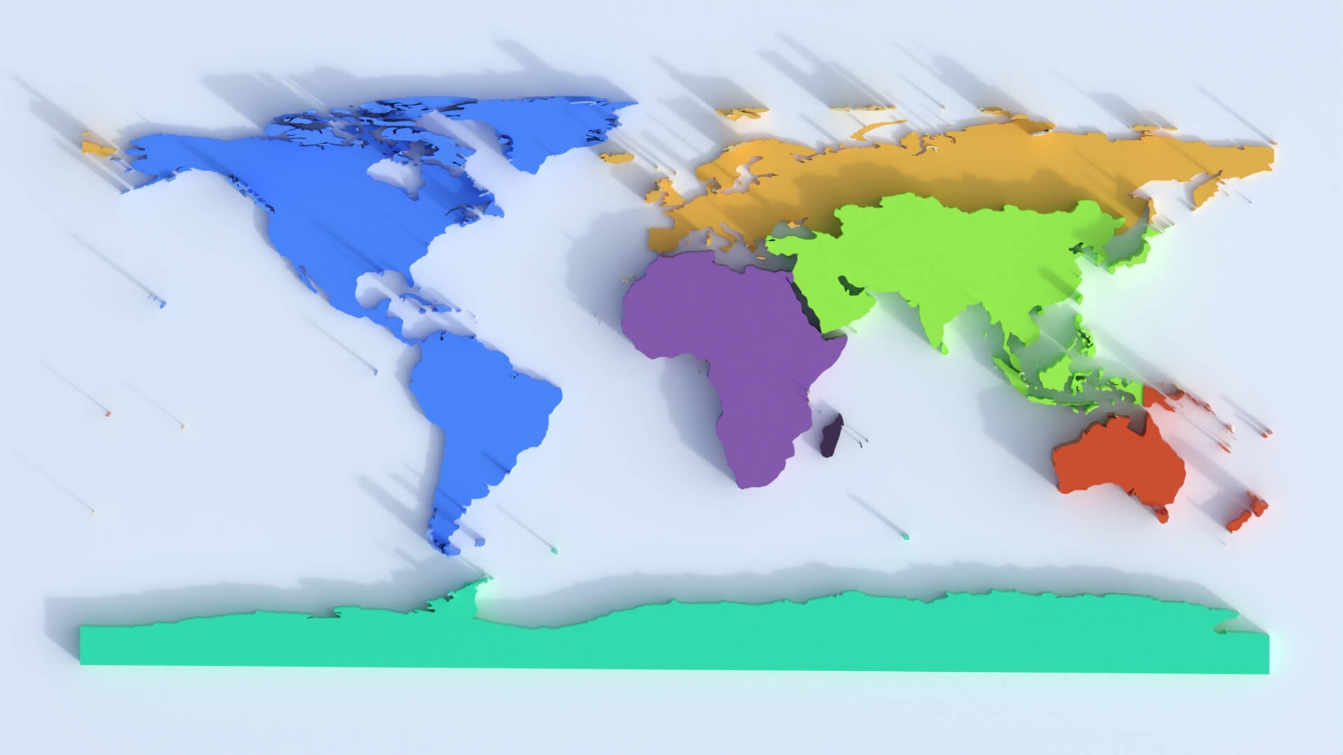 Continents Map Offset - 3D Model by 3dstudio