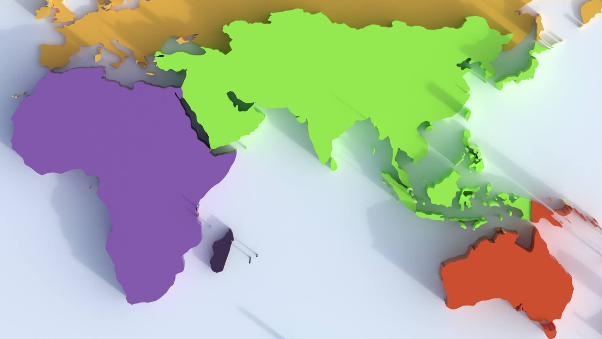 Continents Map Offset - 3D Model by 3dstudio