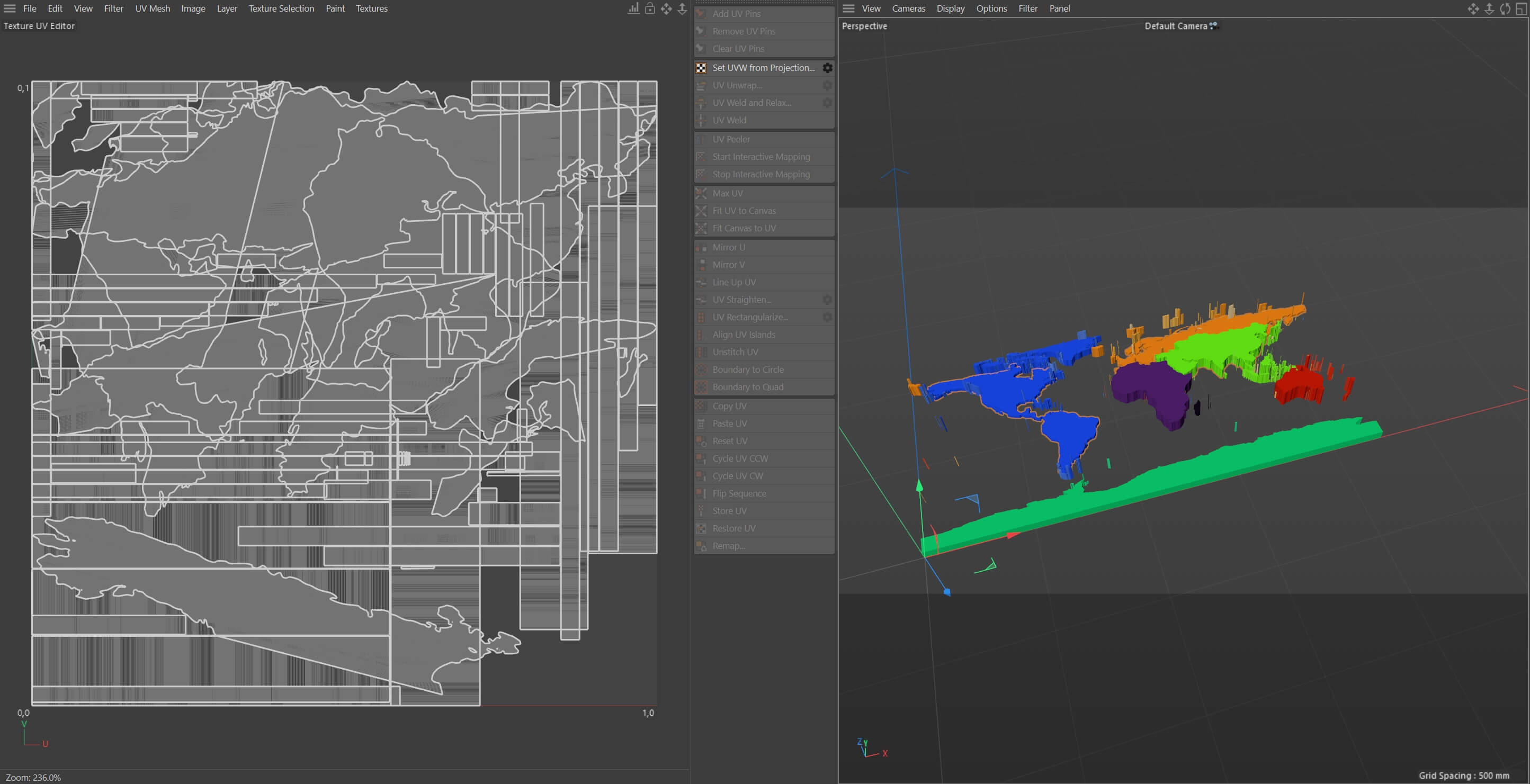 Continents Map Offset - 3D Model by 3dstudio