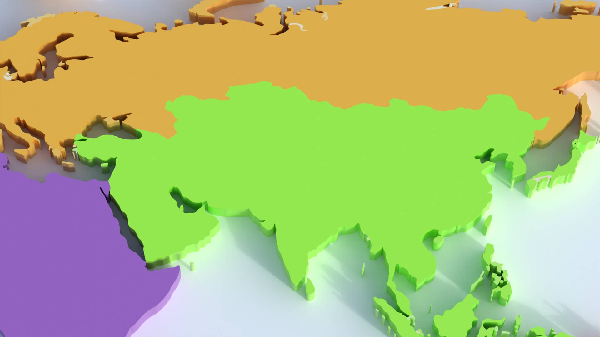 Continents Map - 3D Model by 3dstudio