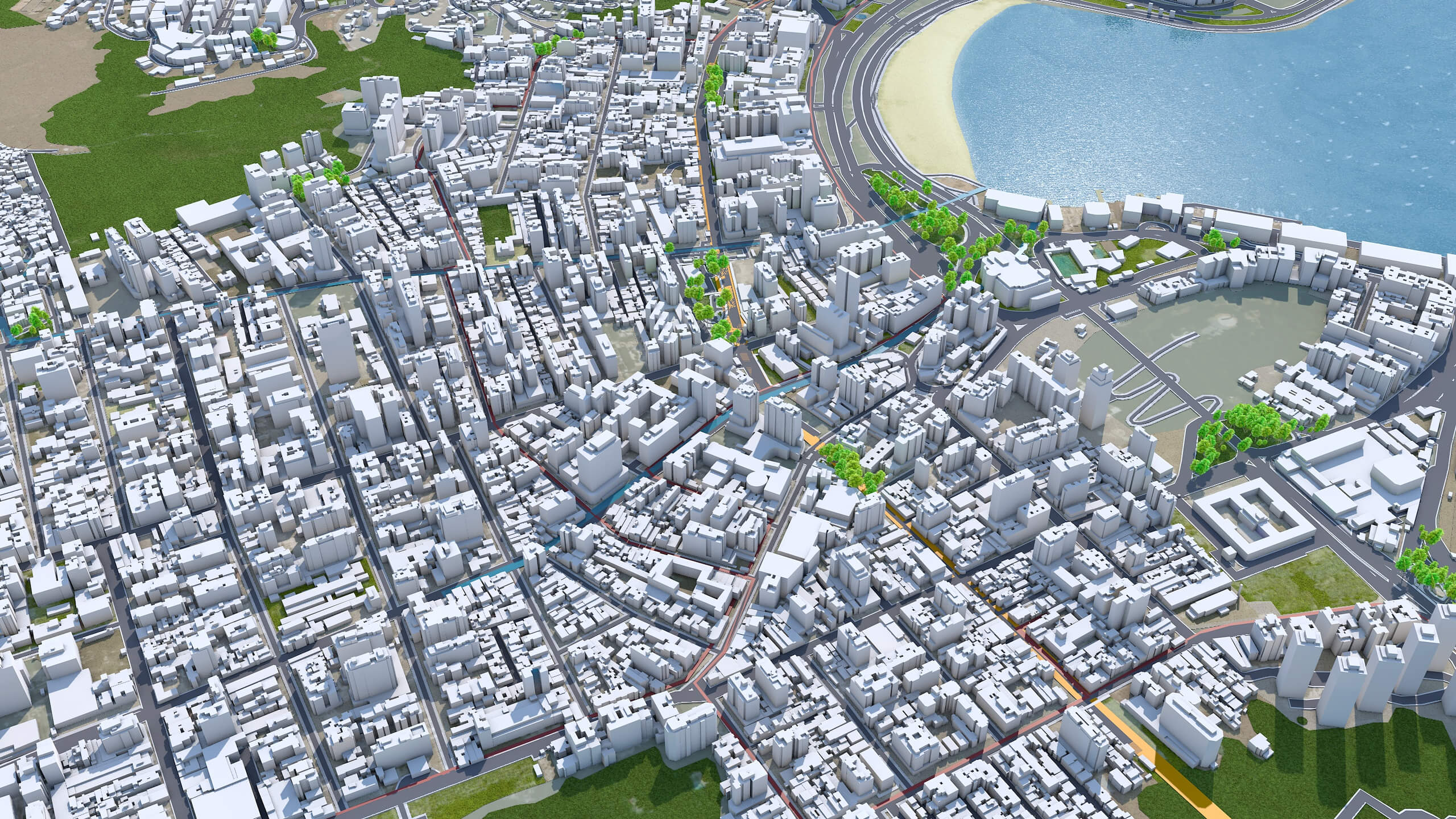Copacabana City Brazil 3D Model 10km by 3dstudio