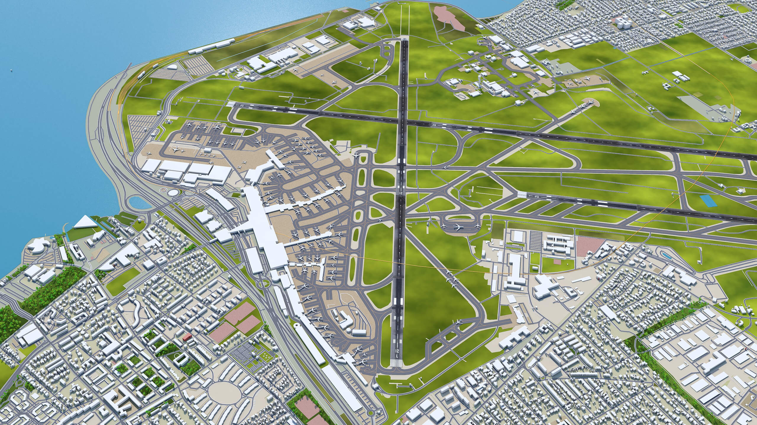 Copenhagen Kastrup Airport - 3D Model by 3dstudio