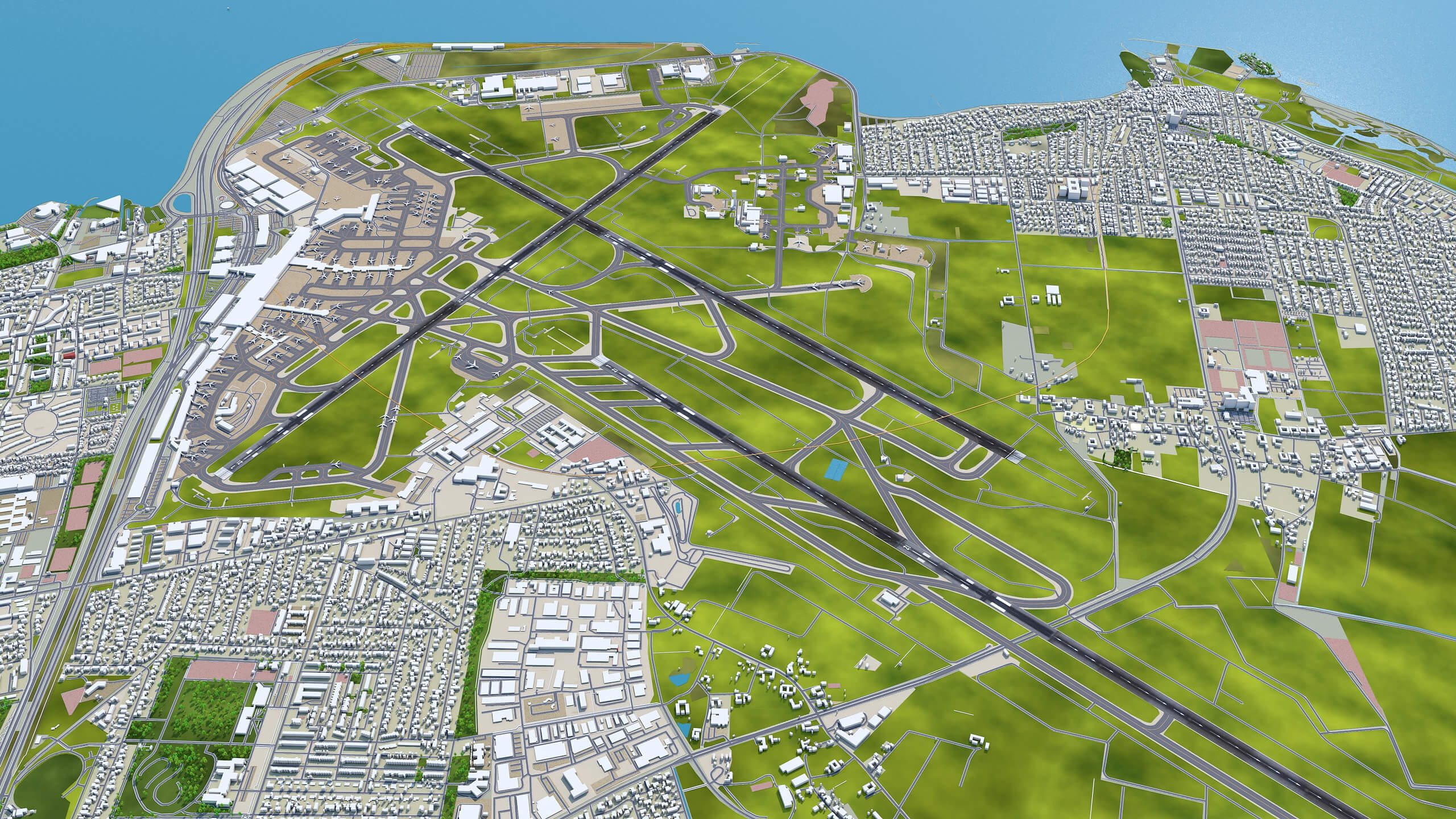 Copenhagen Kastrup Airport - 3D Model by 3dstudio