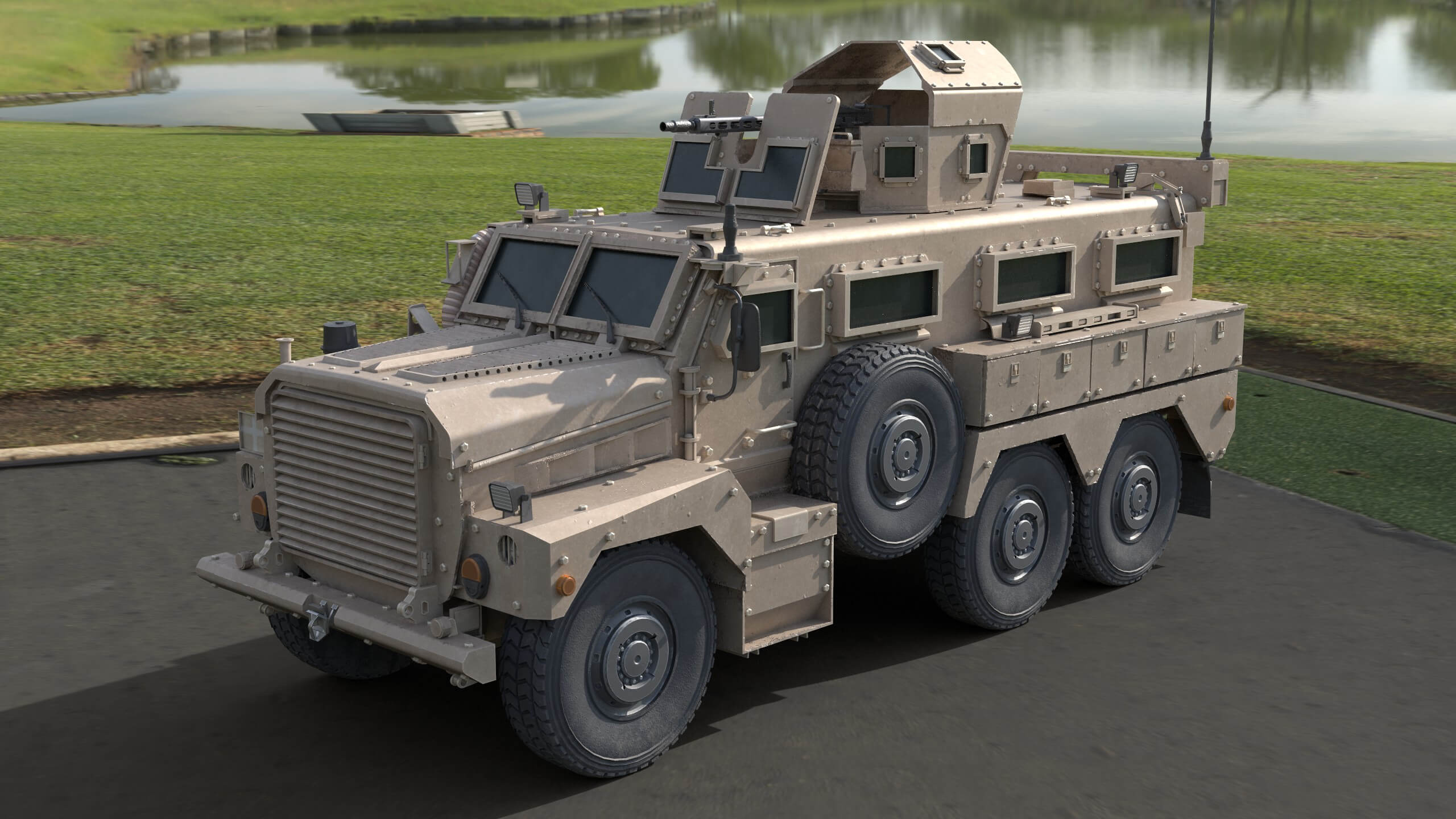 Cougar MRAP Mine Resistant Ambush Protected Vehicle 3D Model by 3dstudio