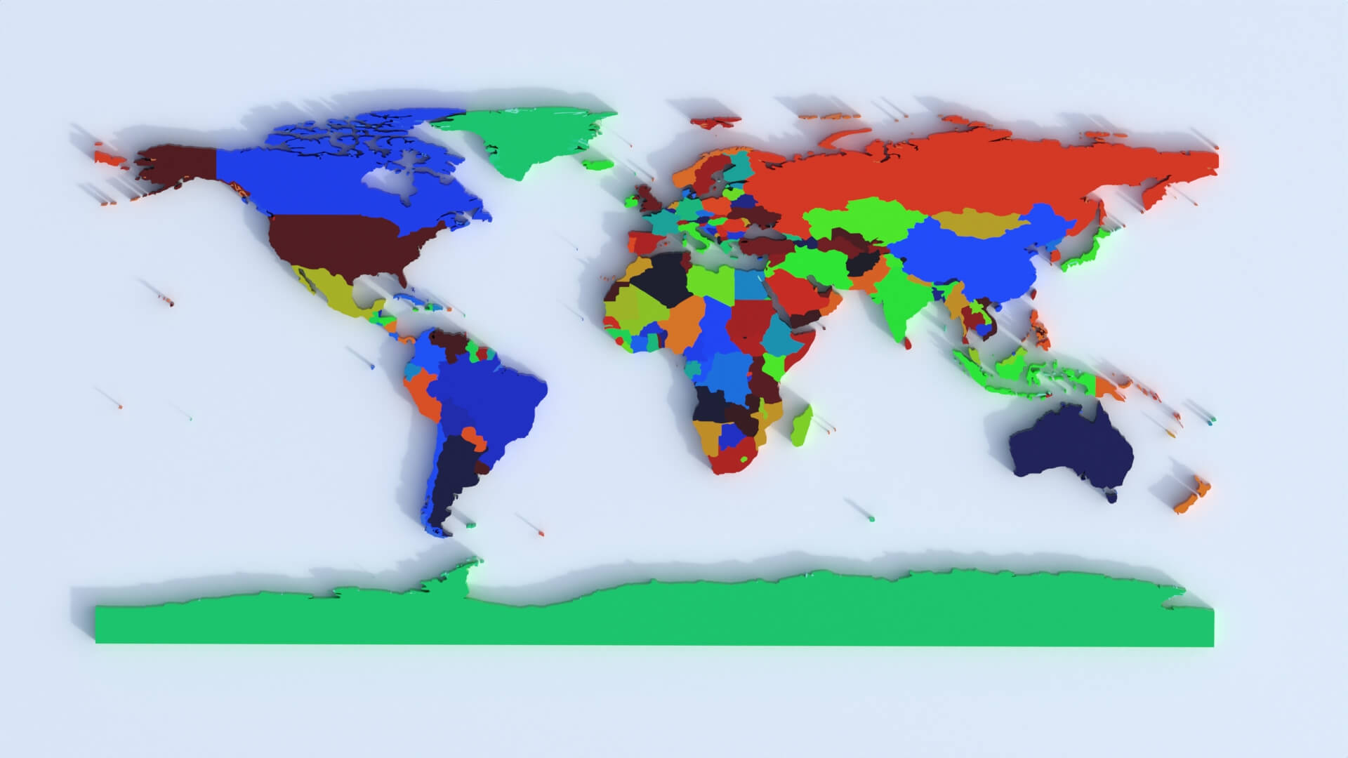 Countries Map - 3D Model by 3dstudio