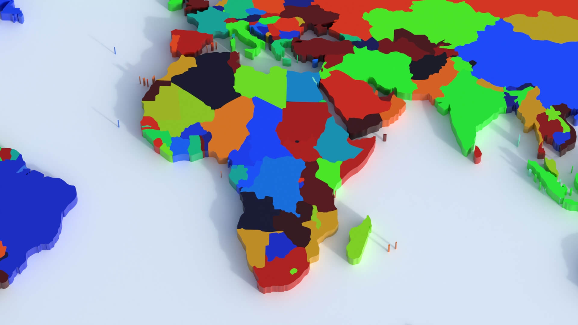 Countries Map - 3D Model by 3dstudio