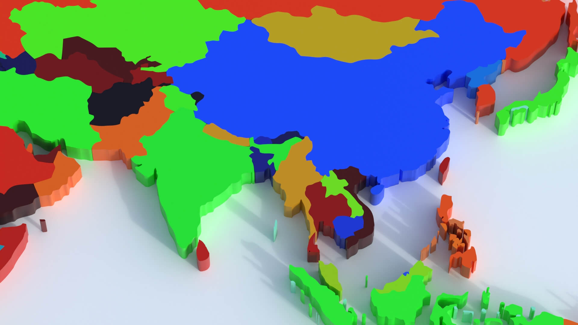 Countries Map - 3D Model by 3dstudio