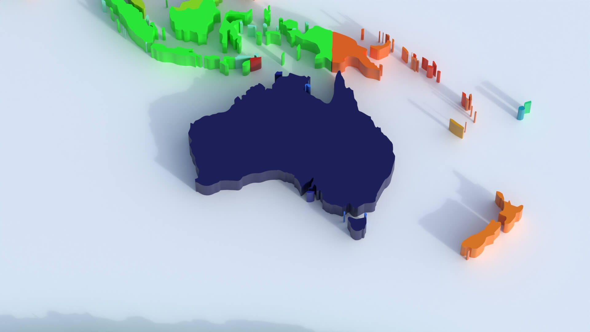 Countries Map - 3D Model by 3dstudio