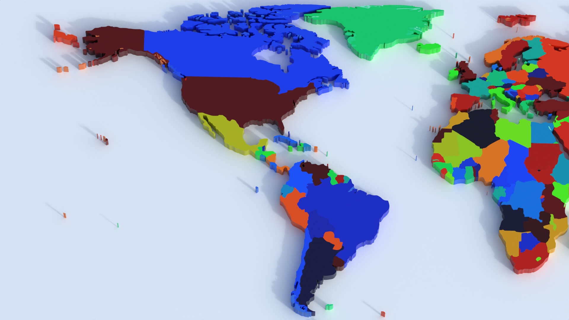 Countries Map - 3D Model by 3dstudio