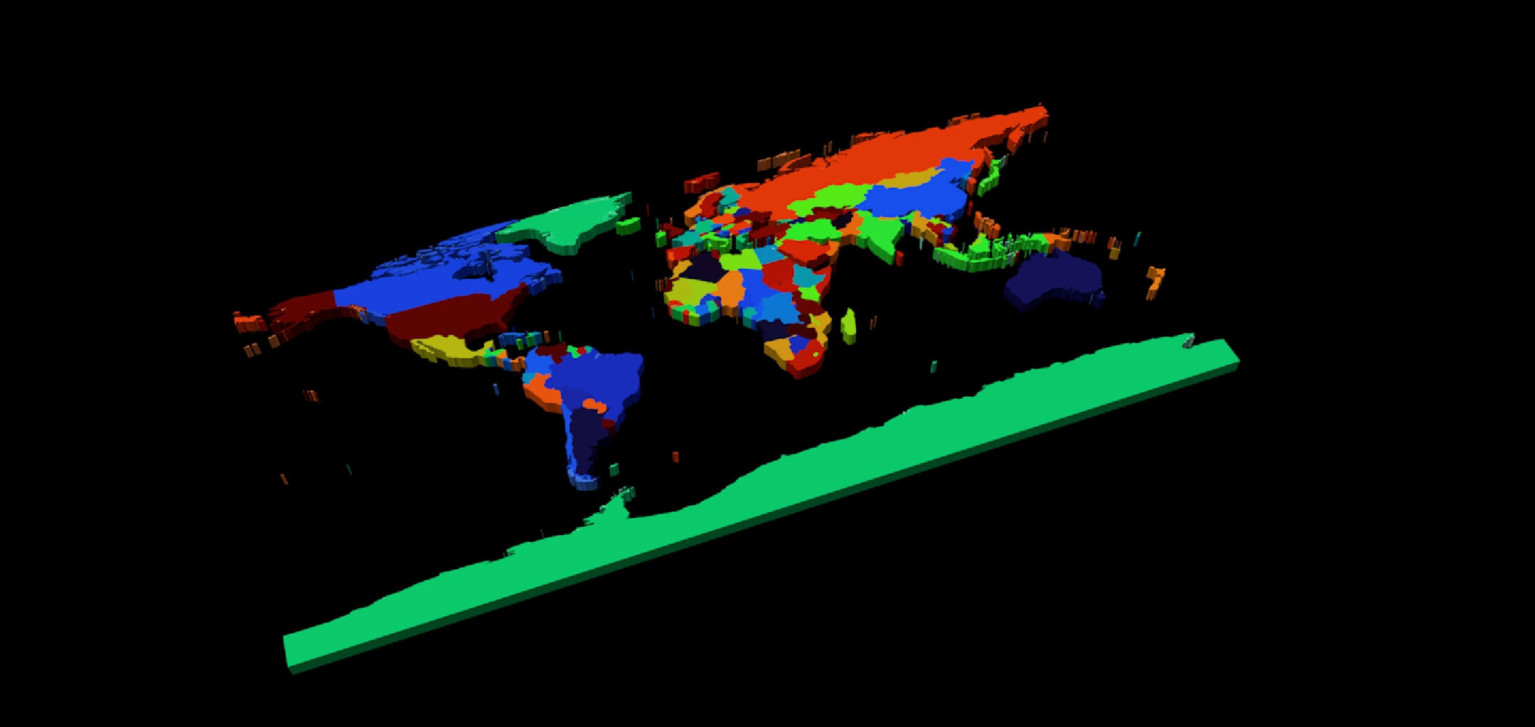 Countries Map - 3D Model by 3dstudio