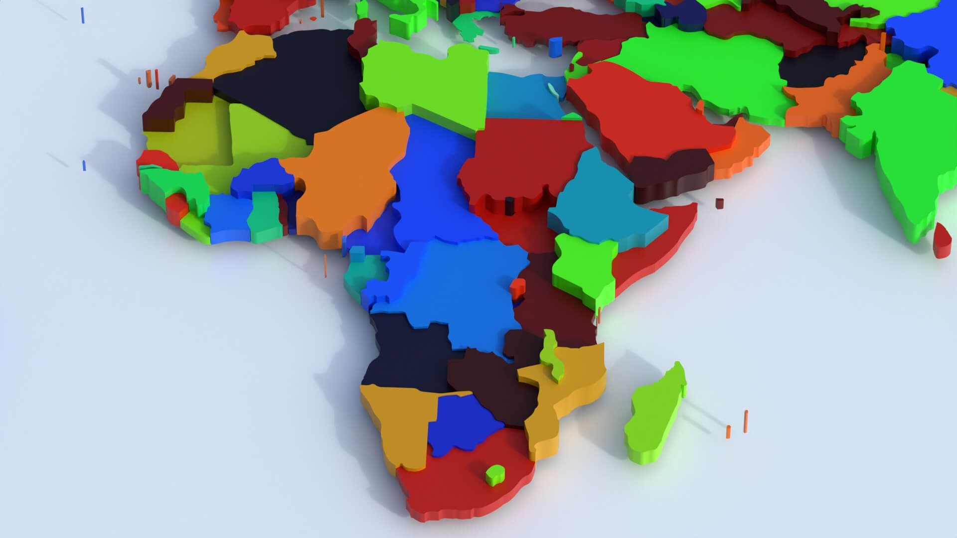 Countries Offset Map - 3D Model by 3dstudio