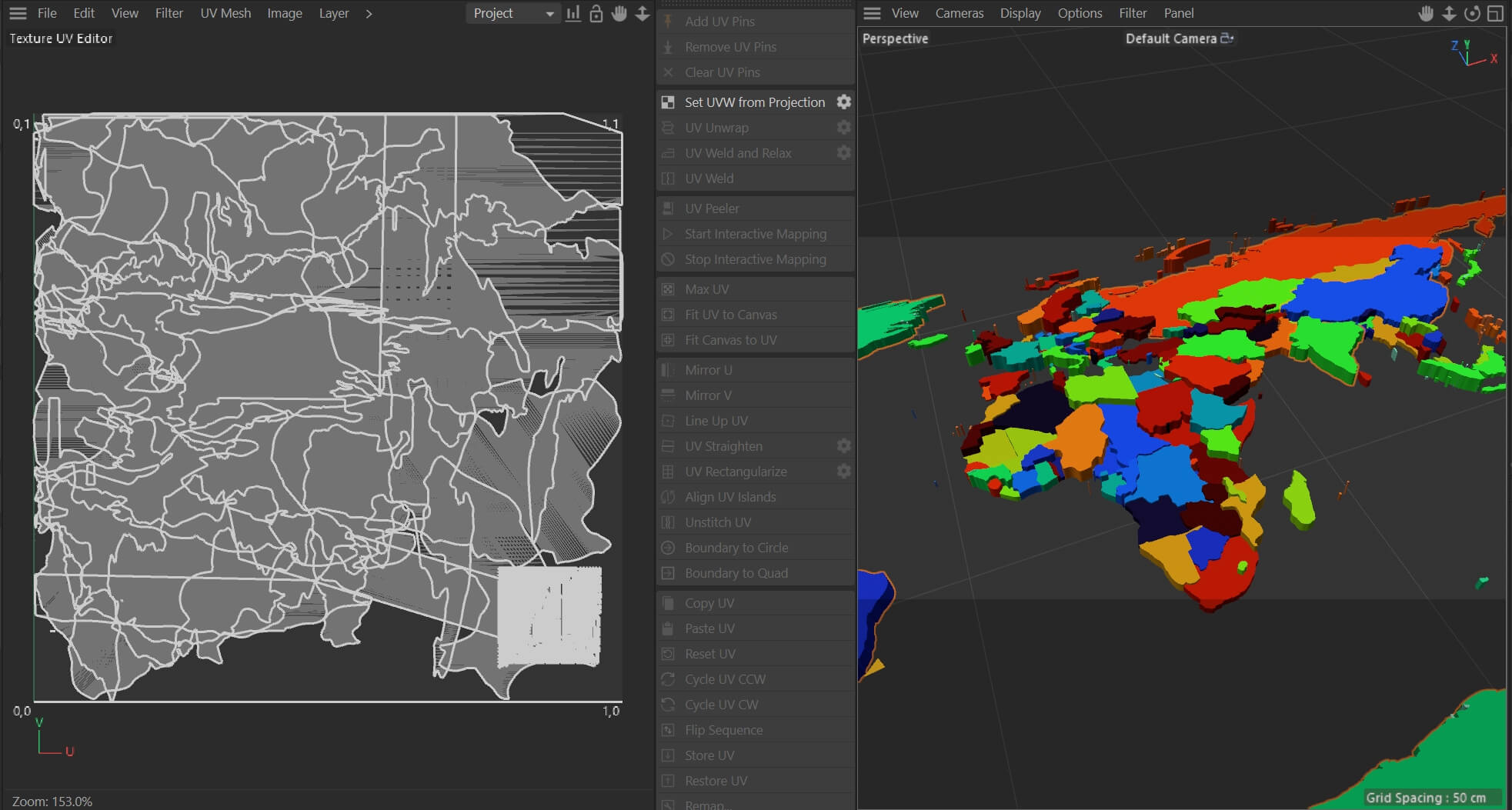 Countries Offset Map - 3D Model by 3dstudio