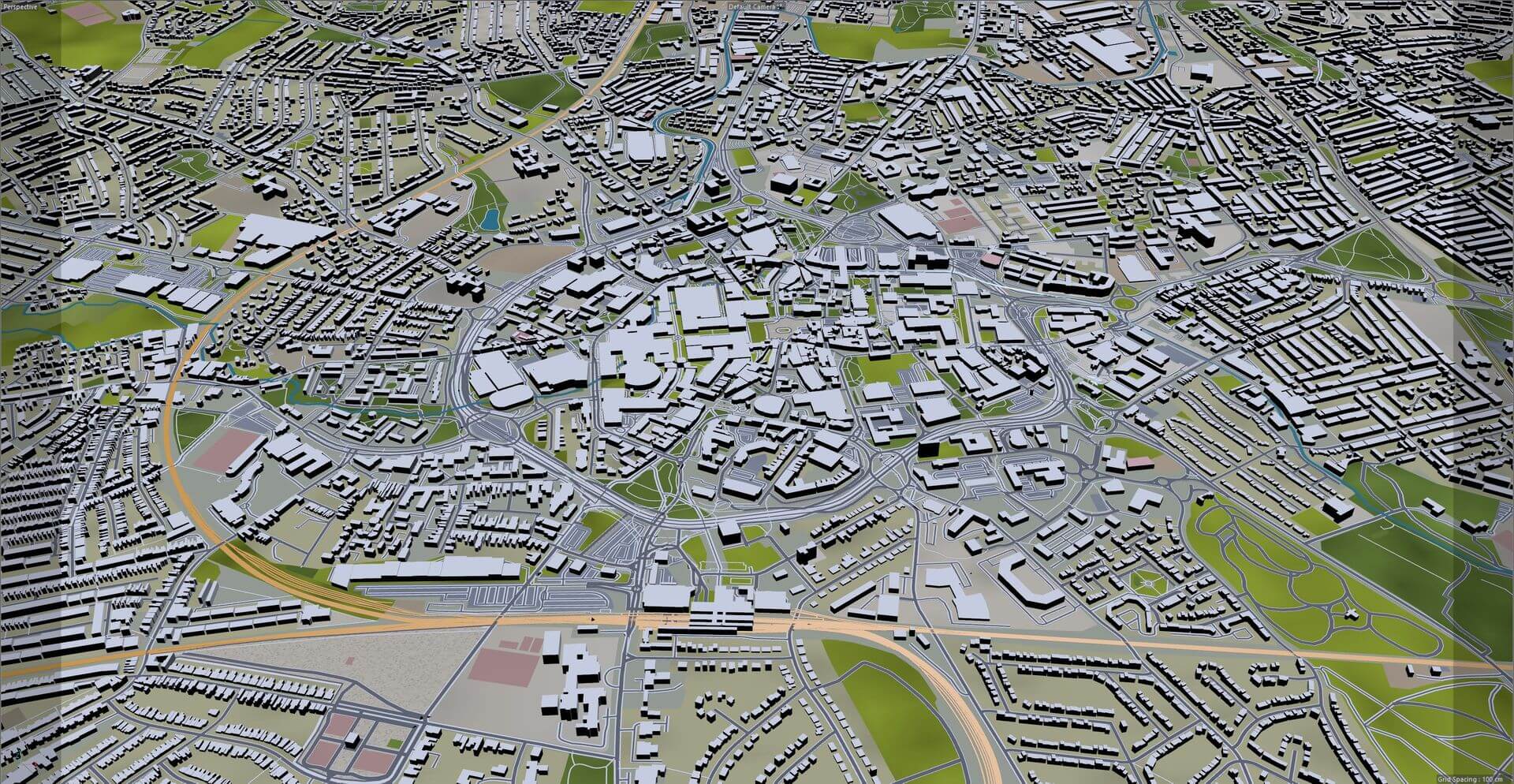 Coventry, England 30Km - 3D Model by 3dstudio