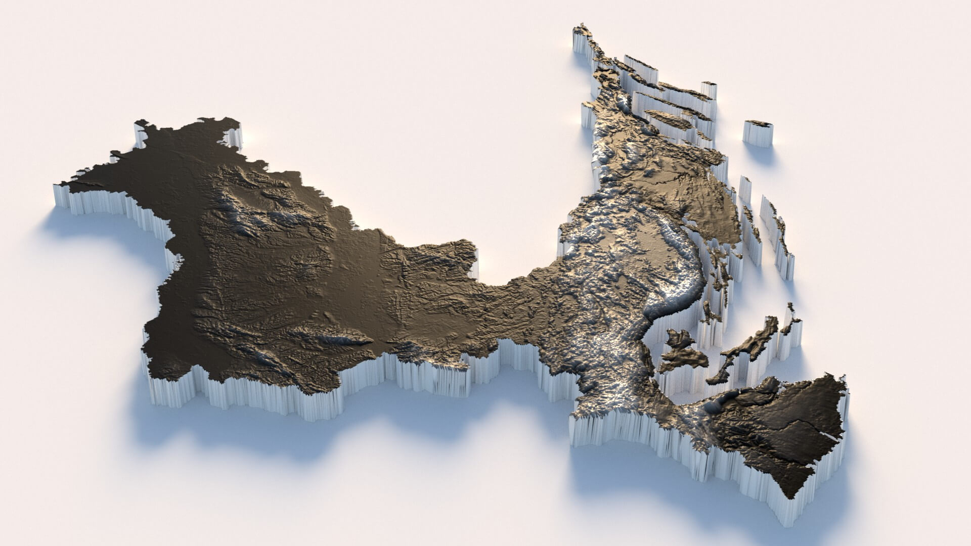 Croatia Hrvatska Terrain Map - 3D Model by 3dstudio