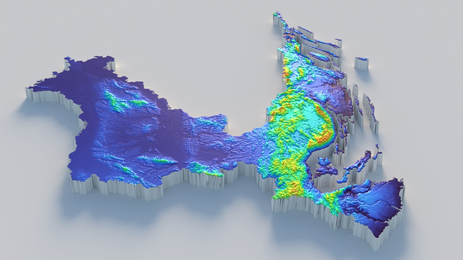 Croatia Hrvatska Terrain Map - 3D Model by 3dstudio