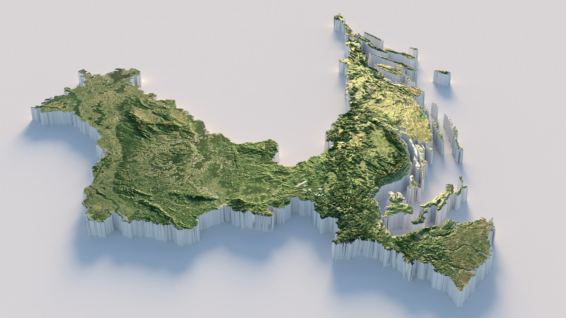 Croatia Hrvatska Terrain Map - 3D Model by 3dstudio