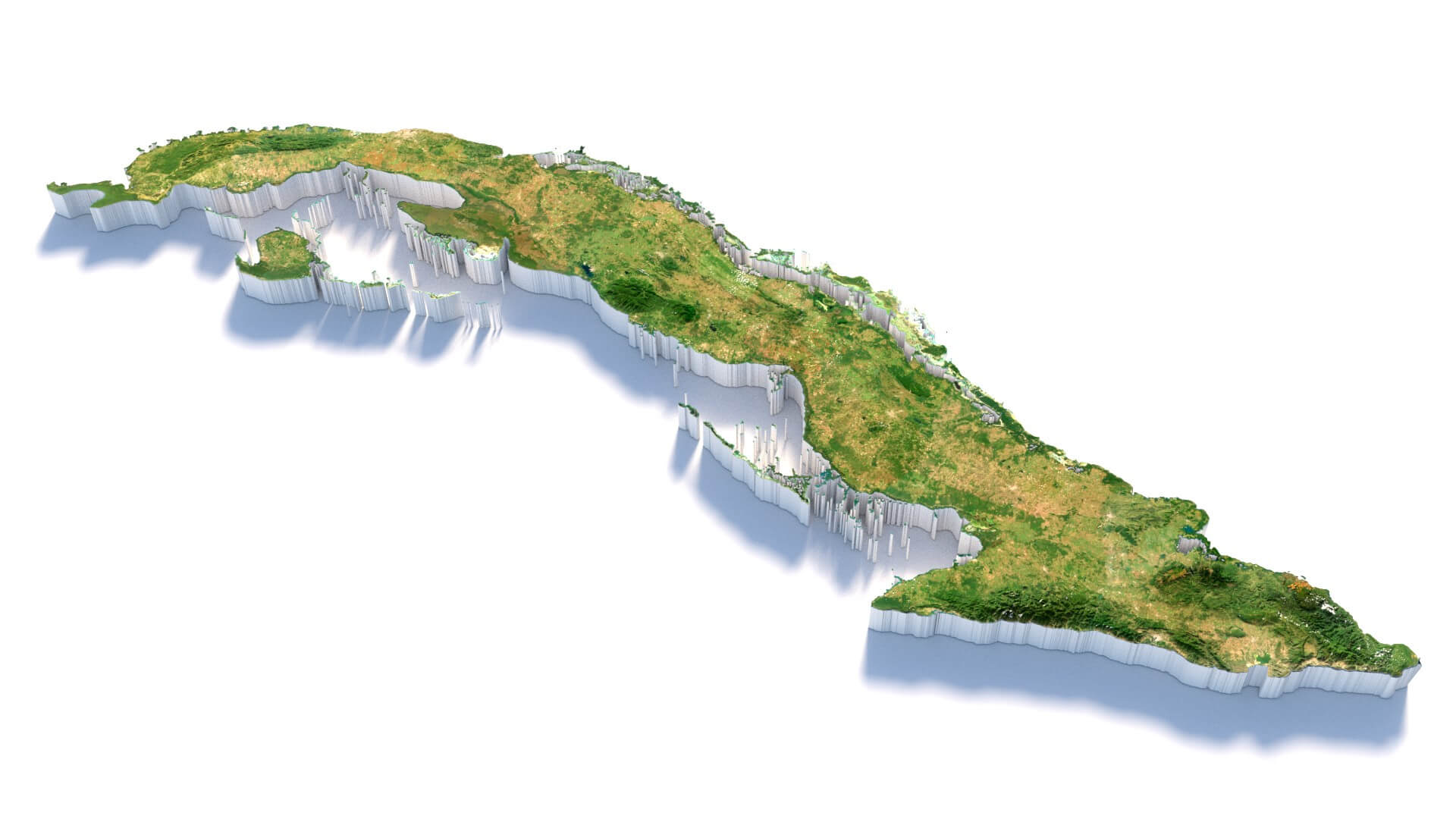 Cuba Terrain Map - 3D Model by 3dstudio