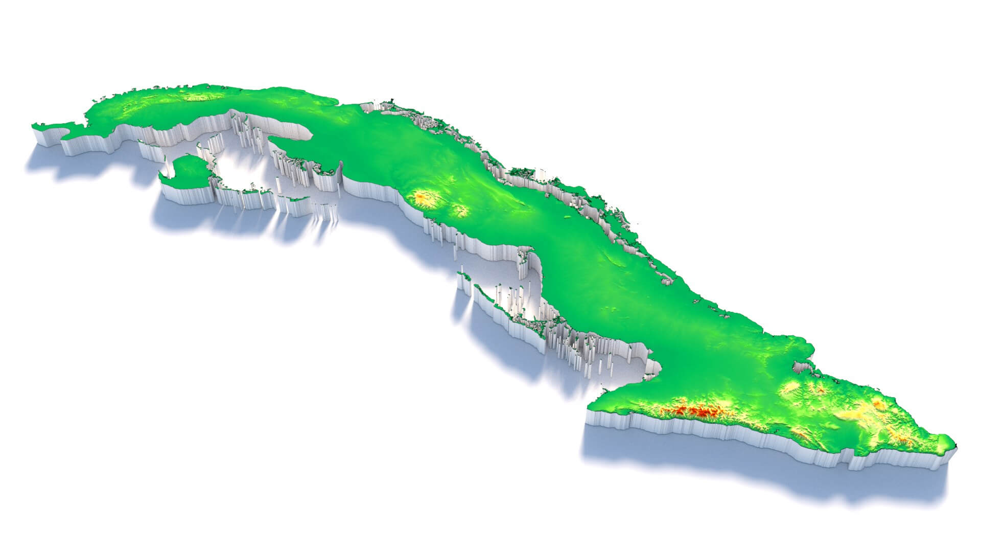 Cuba Terrain Map - 3D Model by 3dstudio