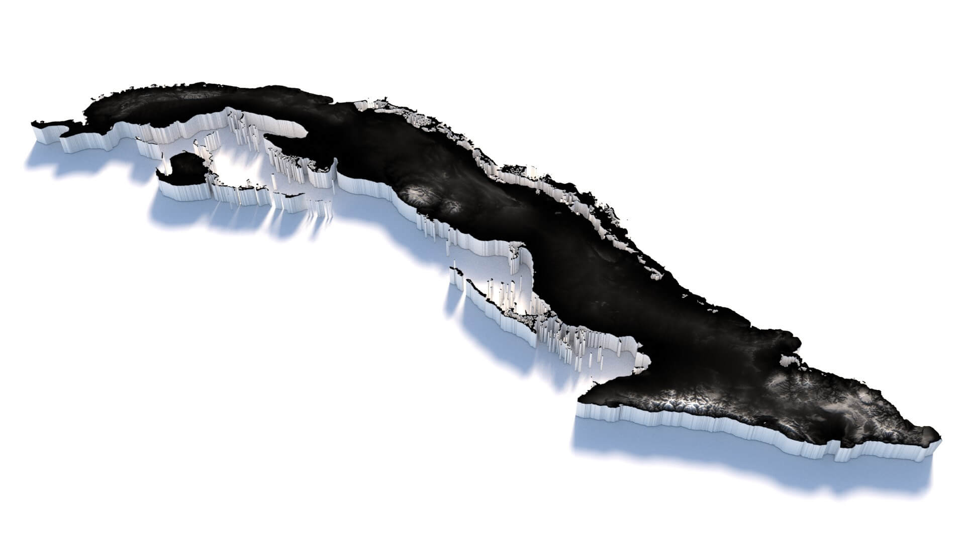 Cuba Terrain Map - 3D Model by 3dstudio