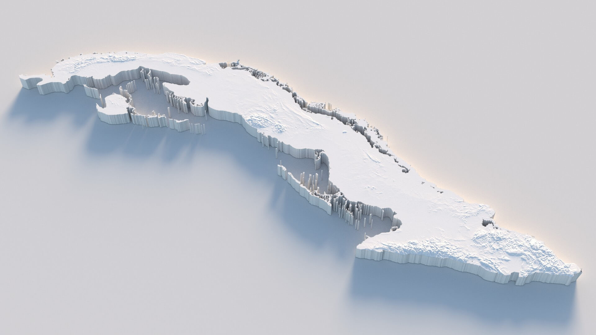 Cuba Terrain Map - 3D Model by 3dstudio