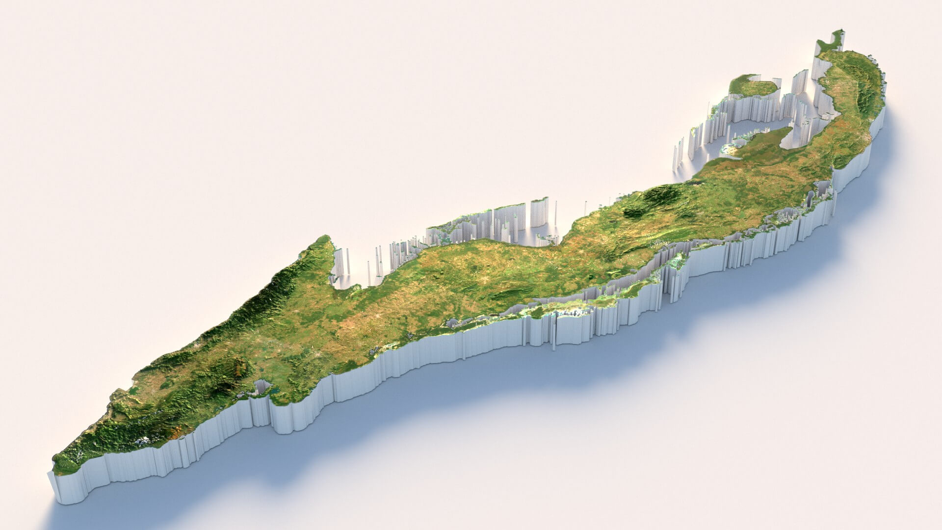 Cuba Terrain Map - 3D Model by 3dstudio