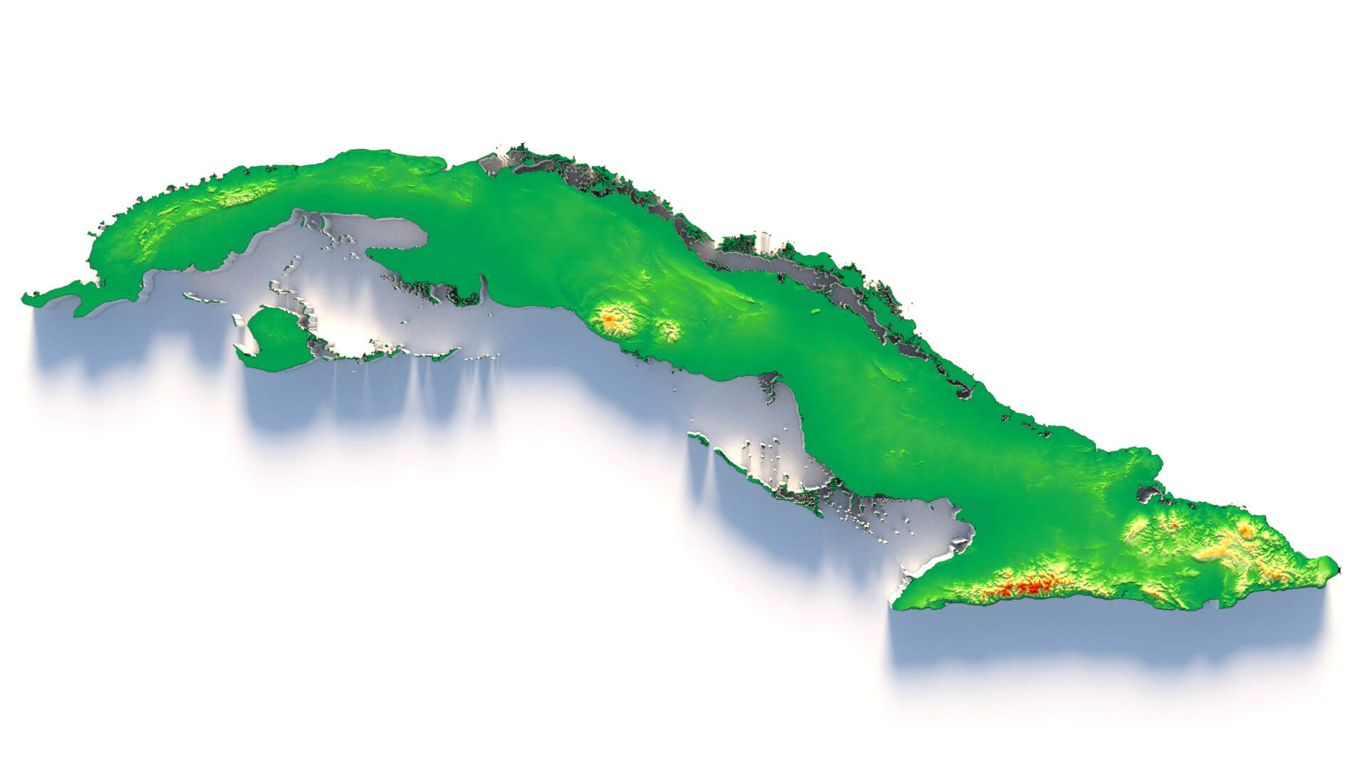 Cuba Terrain Map - 3D Model by 3dstudio