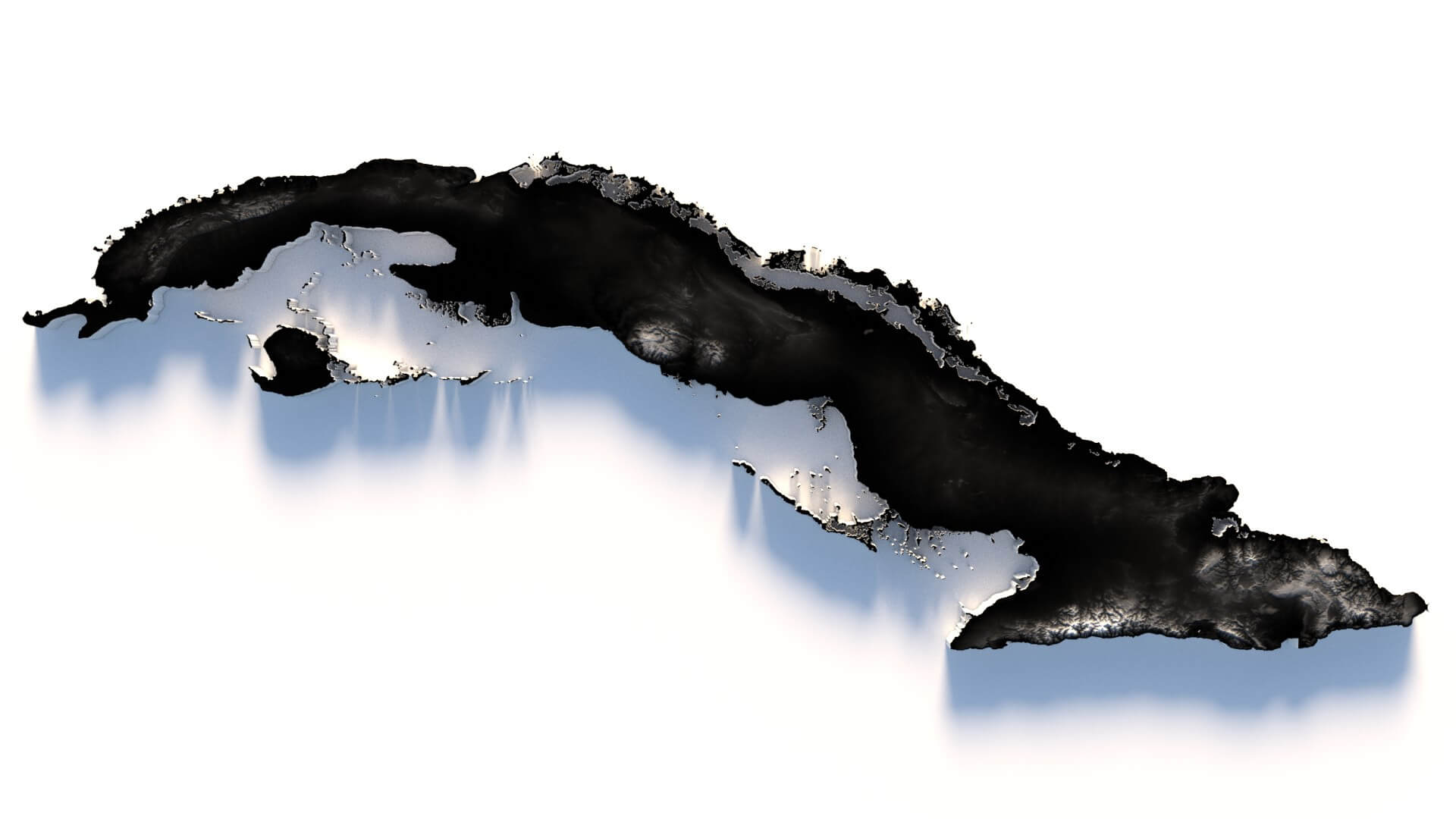 Cuba Terrain Map - 3D Model by 3dstudio