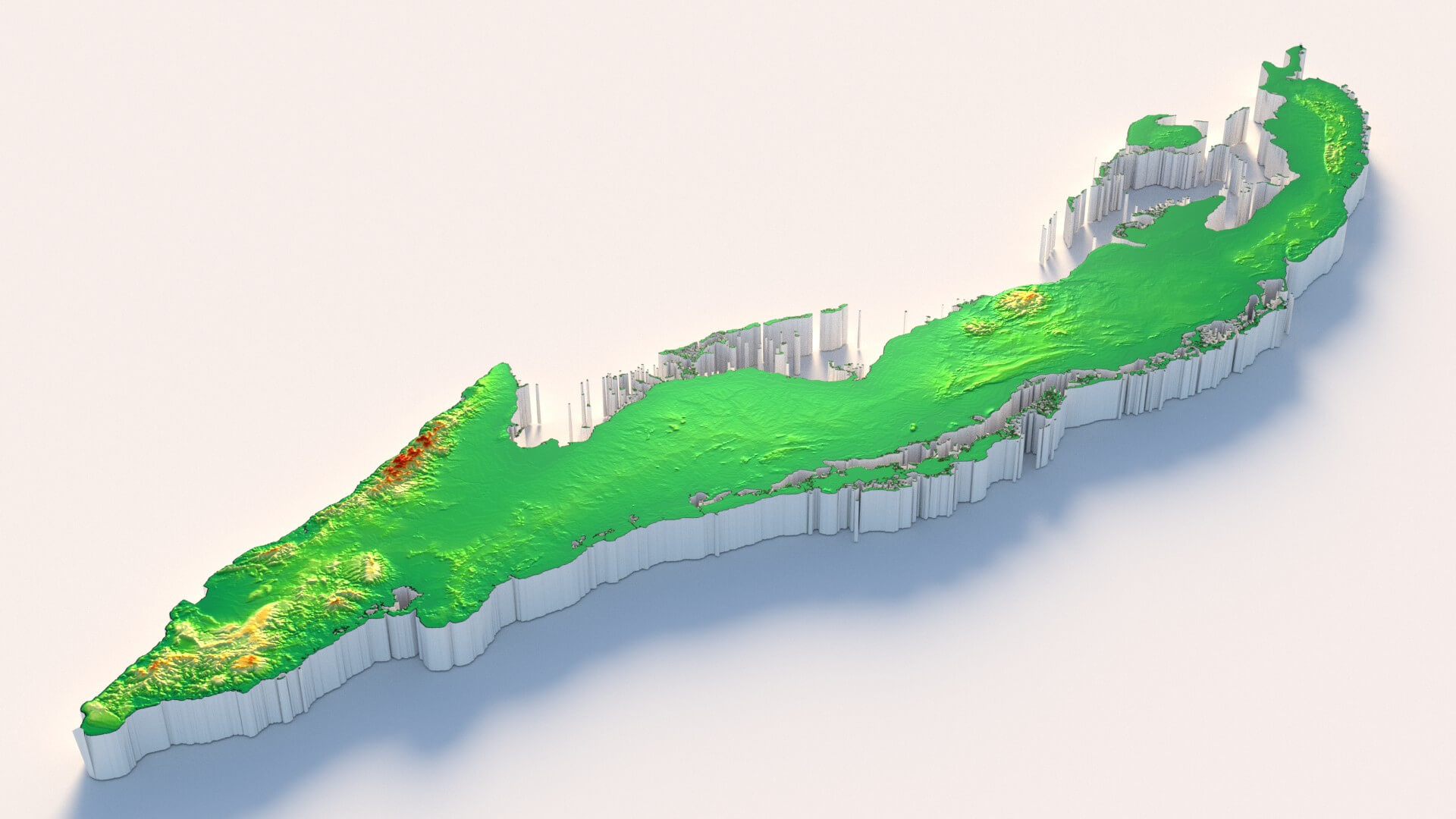 Cuba Terrain Map - 3D Model by 3dstudio