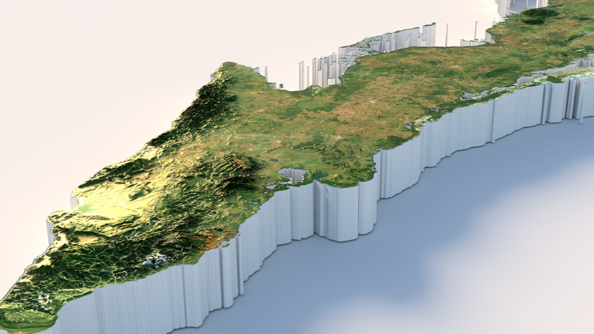 Cuba Terrain Map - 3D Model by 3dstudio