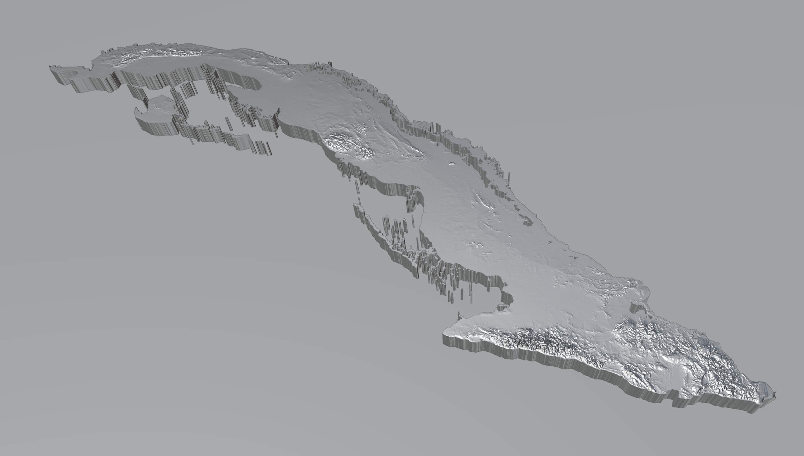 Cuba Terrain Map - 3D Model by 3dstudio