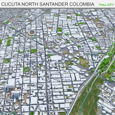 Cucuta City North Santander Colombia 3D Model 20km by 3dstudio