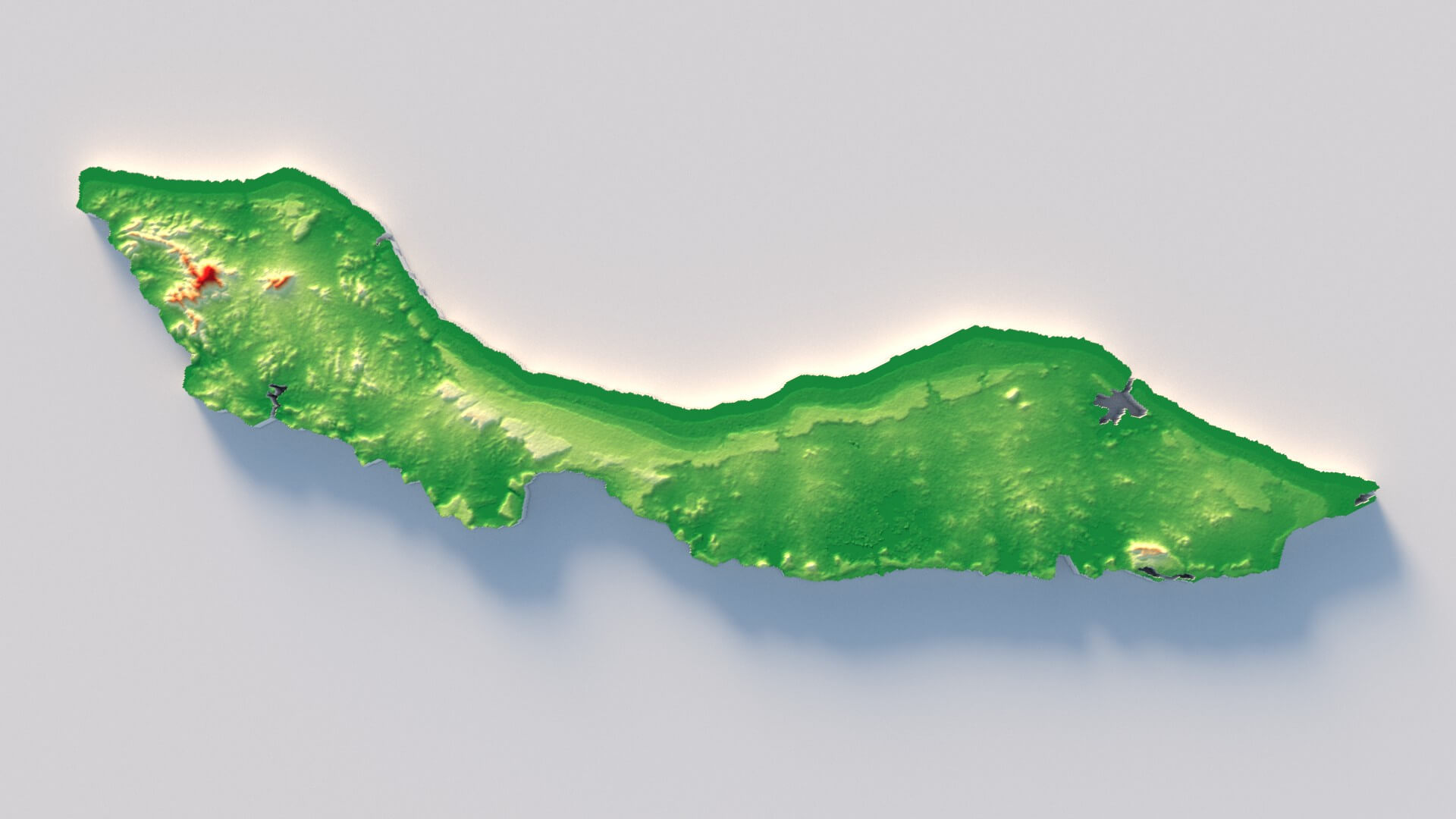 Curaçao Kòrsou Terrain Map - 3D Model by 3dstudio