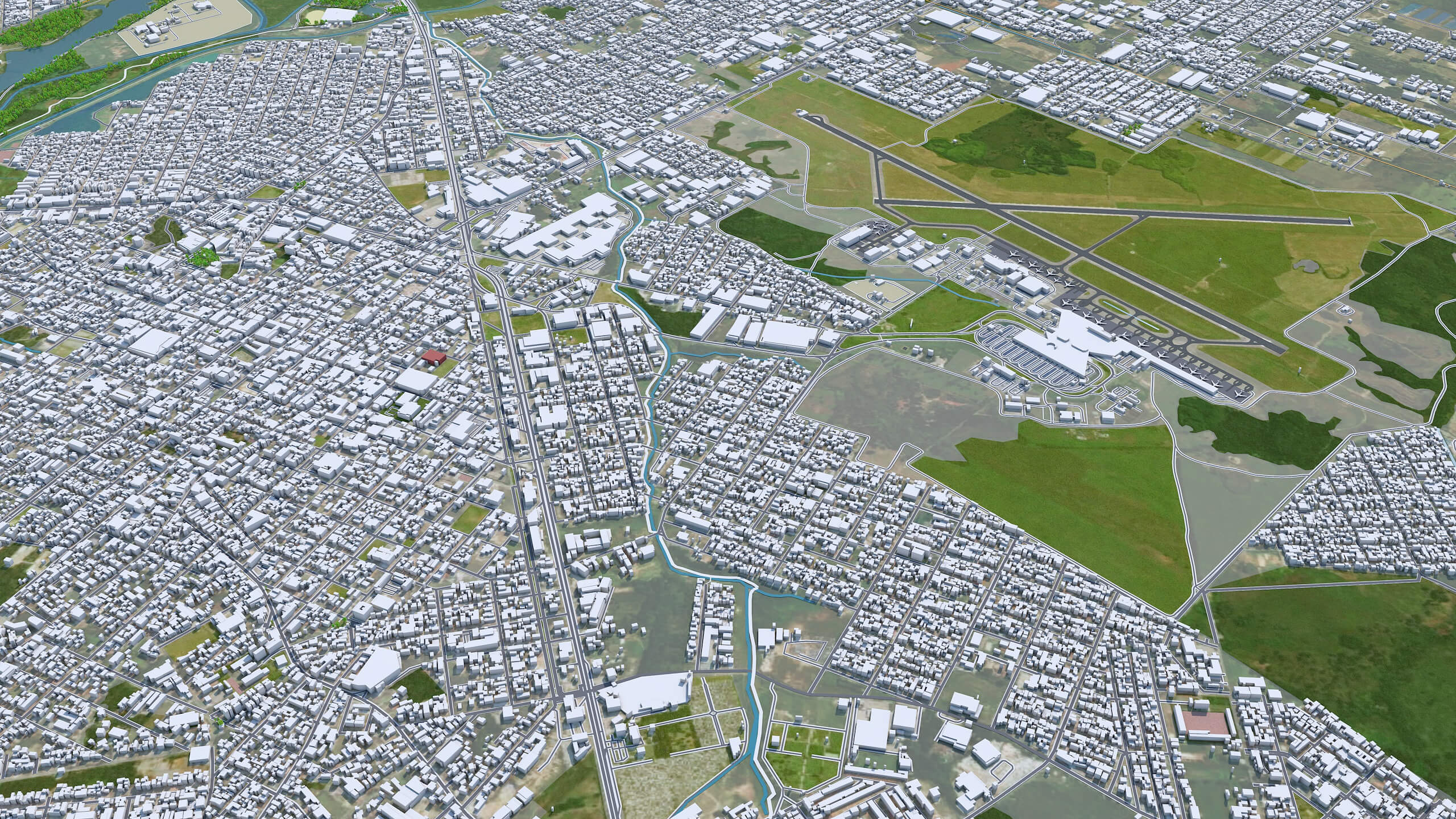 Curitiba City Brazil 50km - 3D Model by 3dstudio