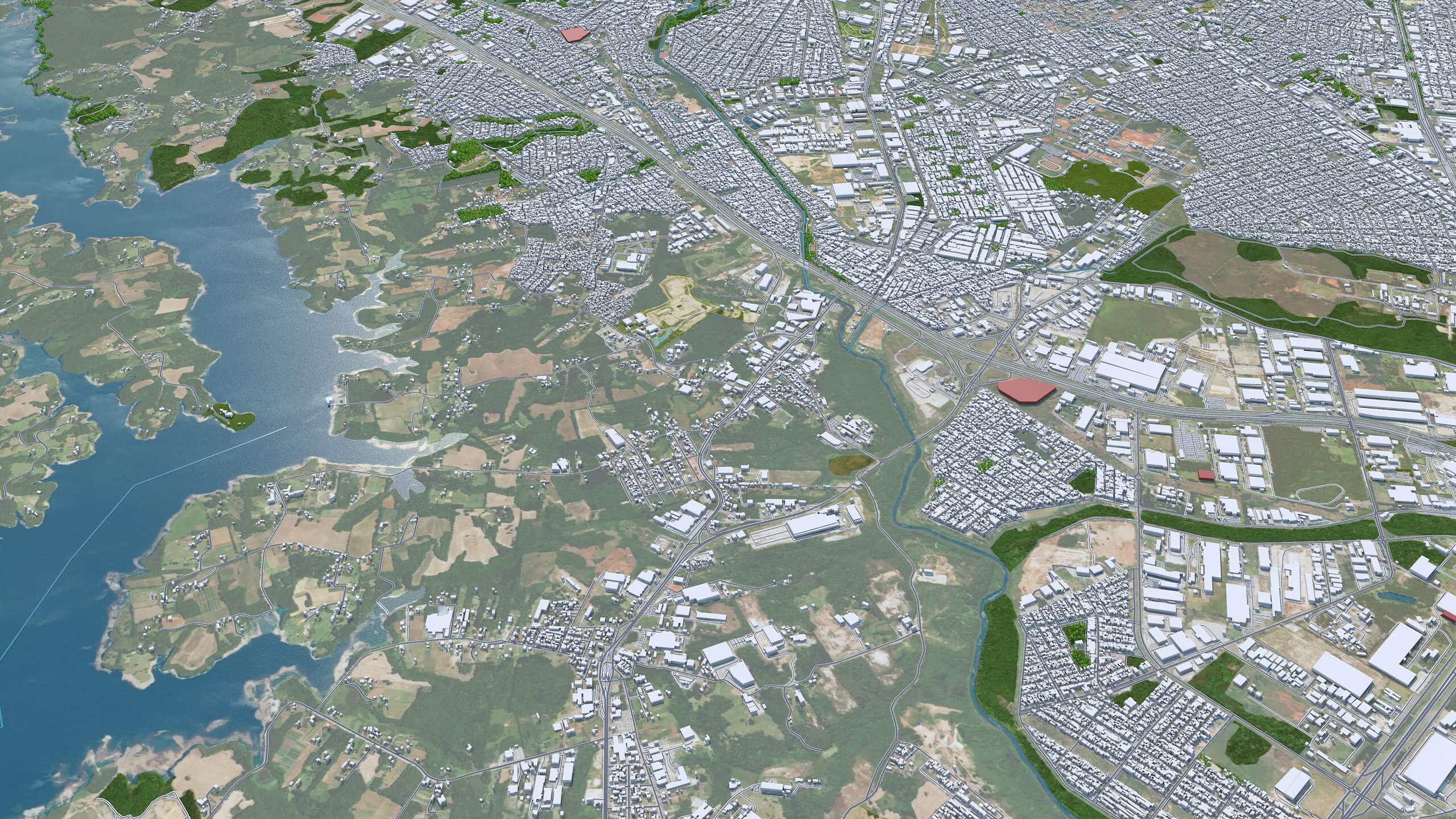 Curitiba City Brazil 50km - 3D Model by 3dstudio