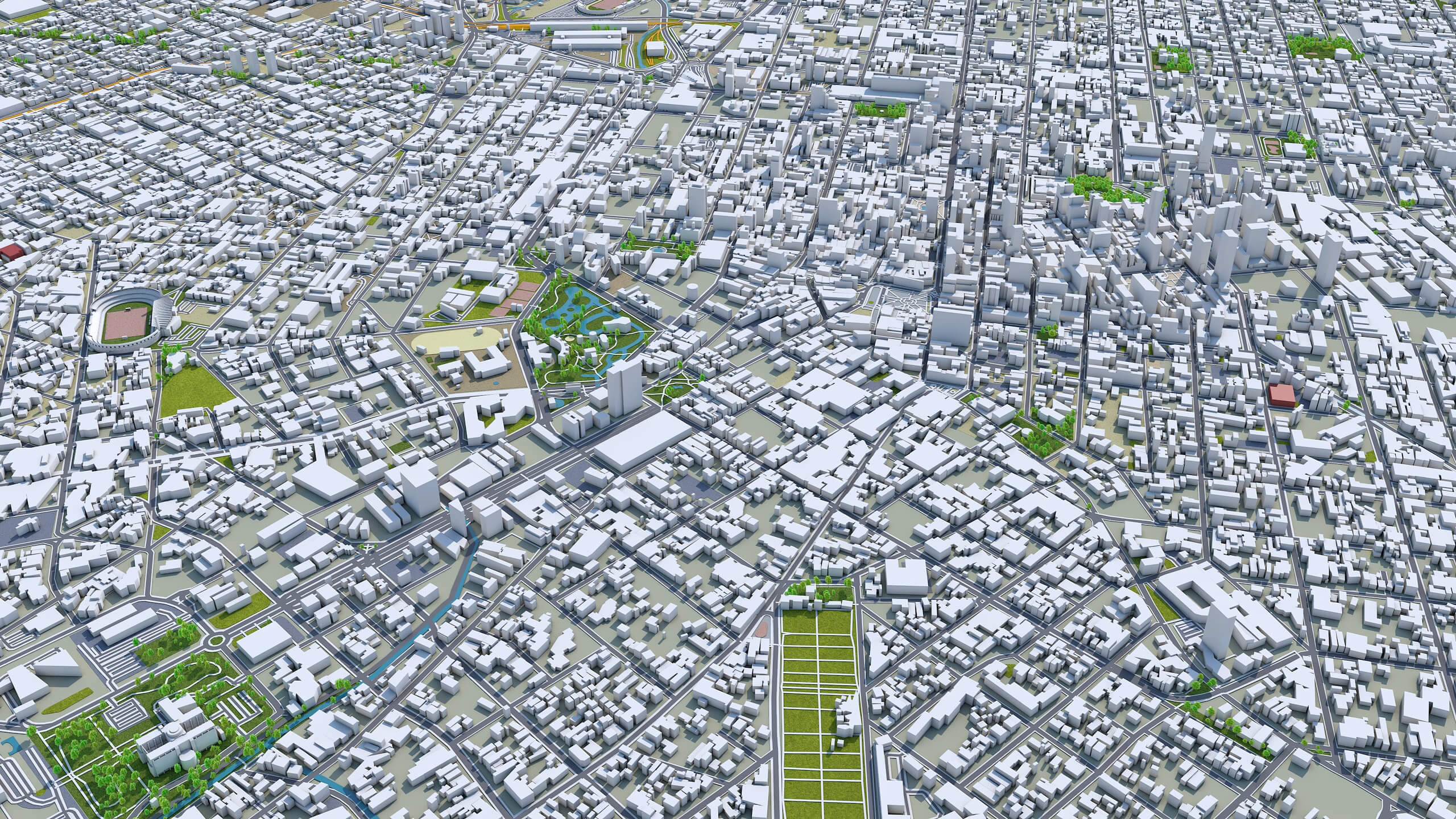 Curitiba City Brazil 50km - 3D Model by 3dstudio