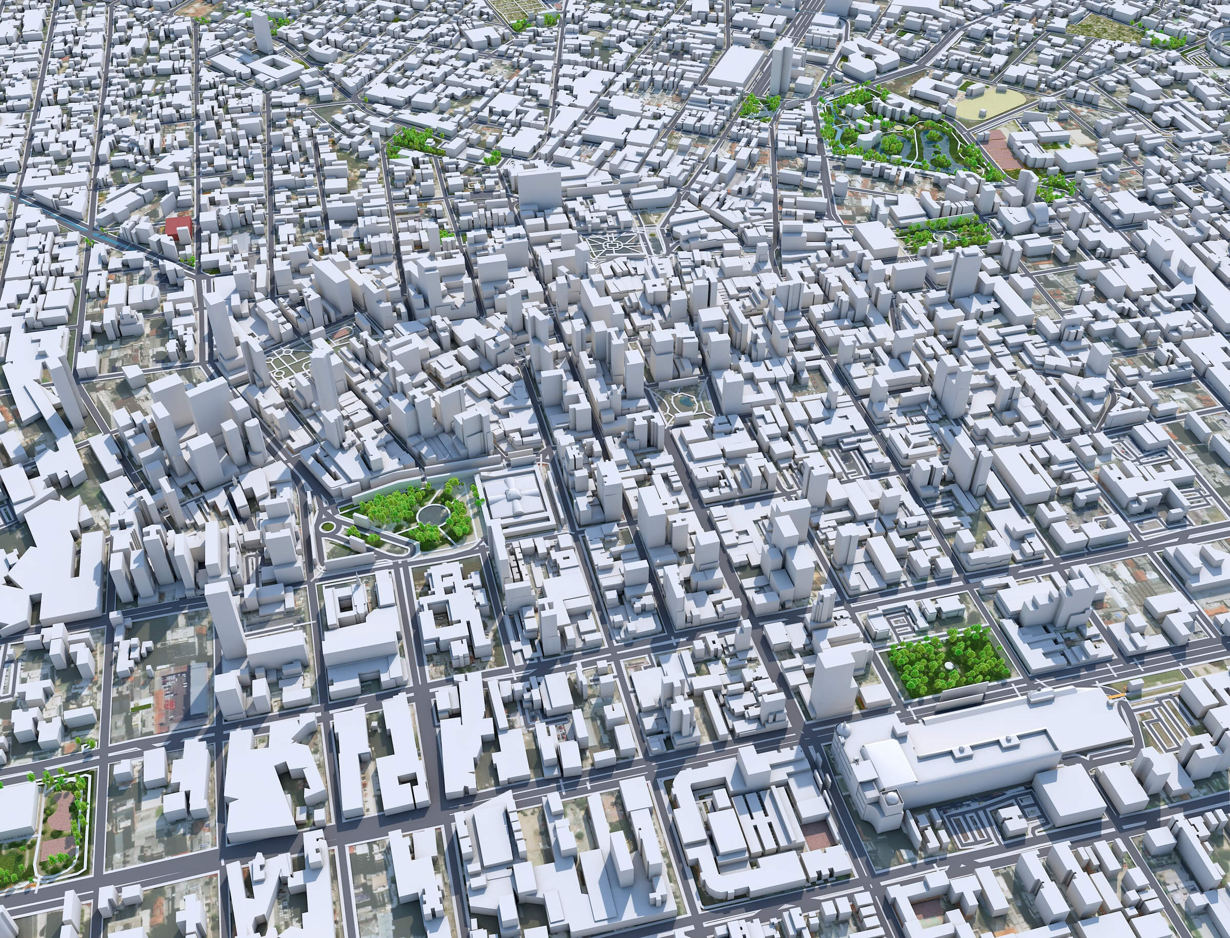 Curitiba Downtown City Brazil 6km - 3D Model by 3dstudio