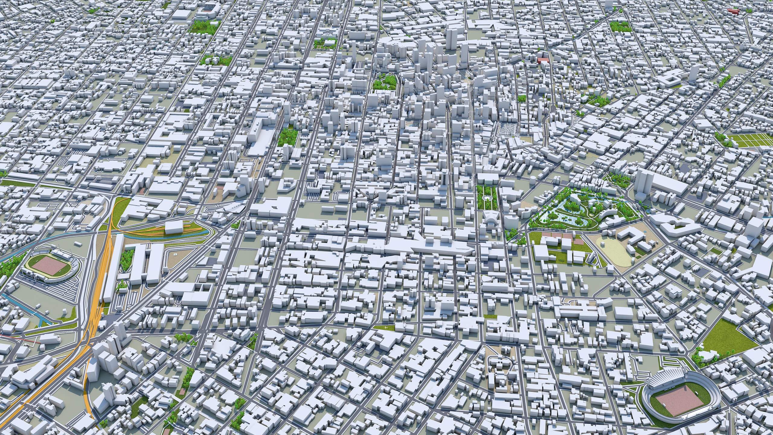 Curitiba Downtown City Brazil 6km - 3D Model by 3dstudio