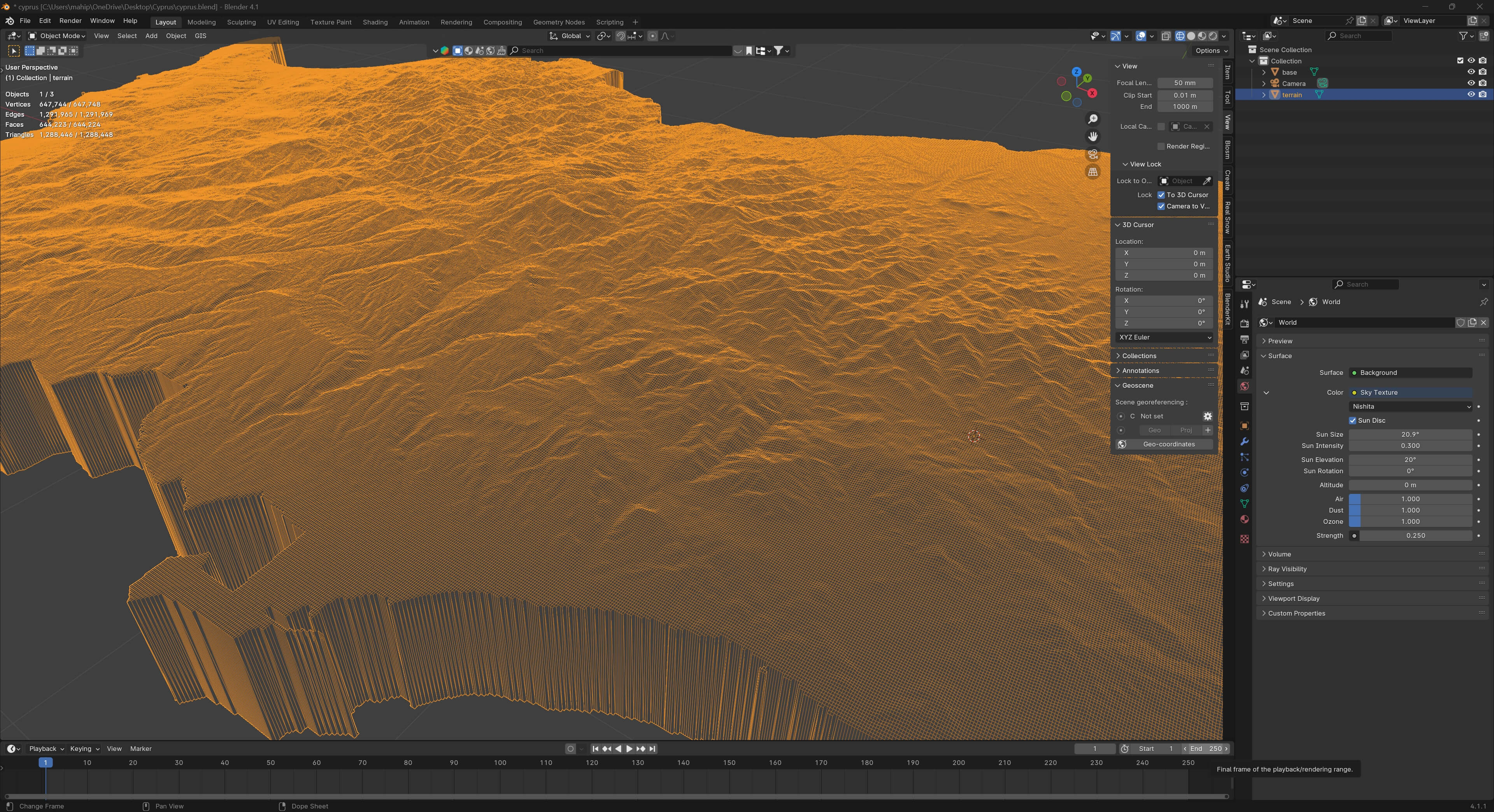 Cyprus Terrain Map - 3D Model by 3dstudio